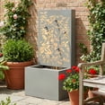 Leaf Cutout Water Wall Fountain, 30.71 Inch Light Gray Outdoor Water ...