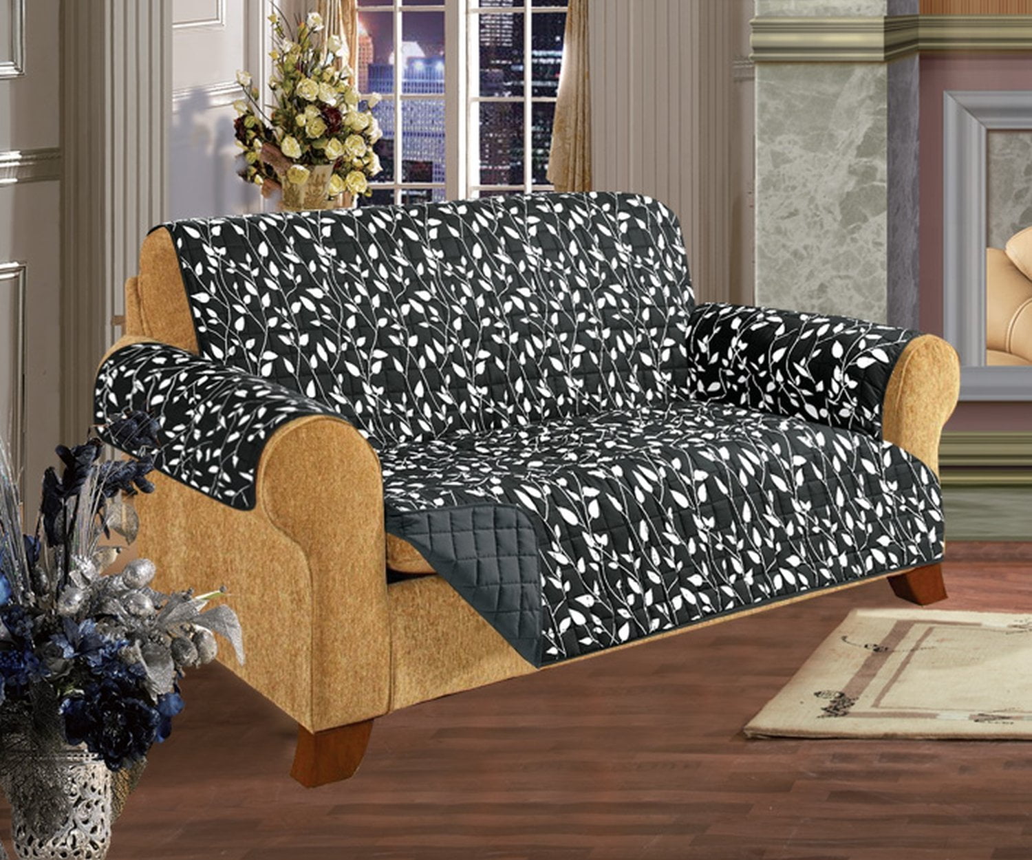 Elegant Comfort Quilted Water Repellent Loveseat Furniture Protector ...