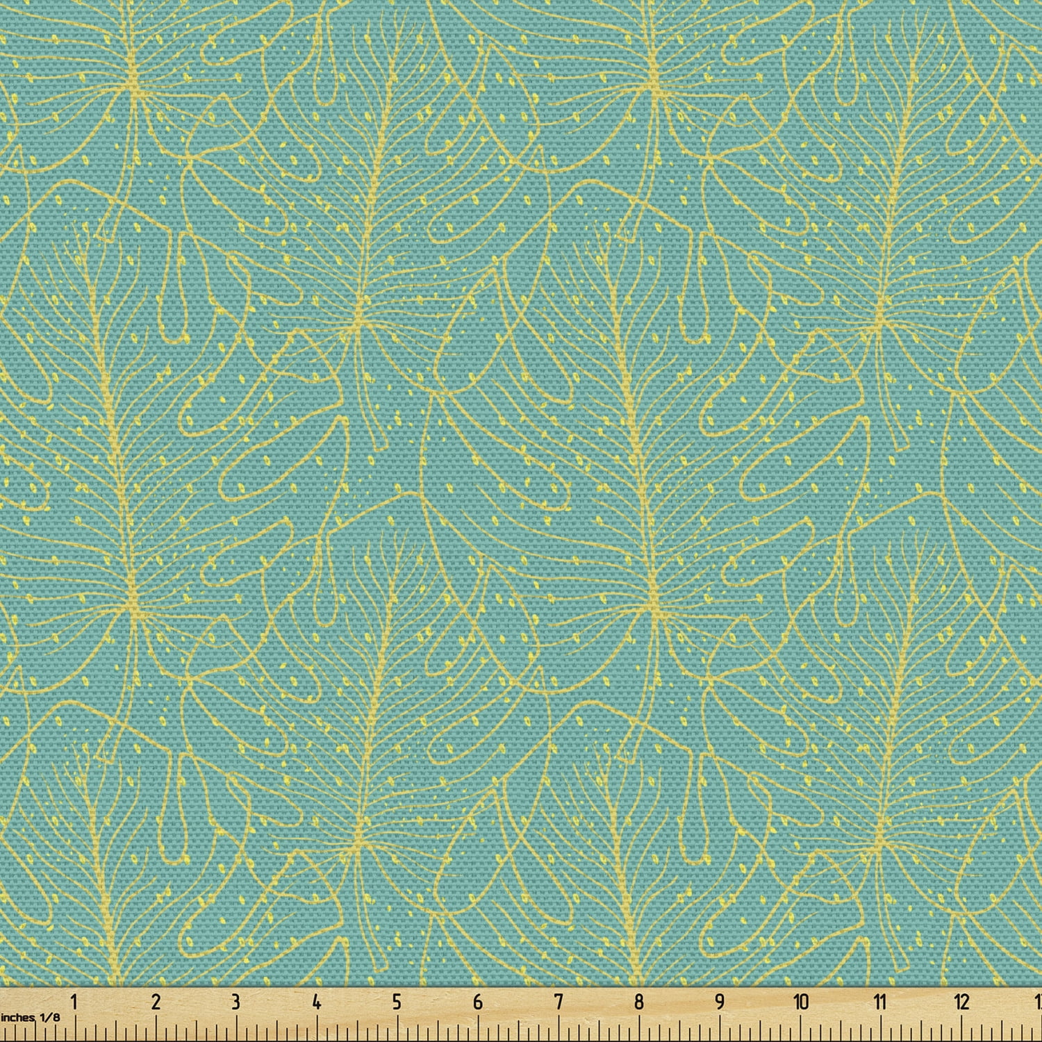 Leaf Fabric by the Yard, Abstract Design of Tropical Monstera Leaves ...