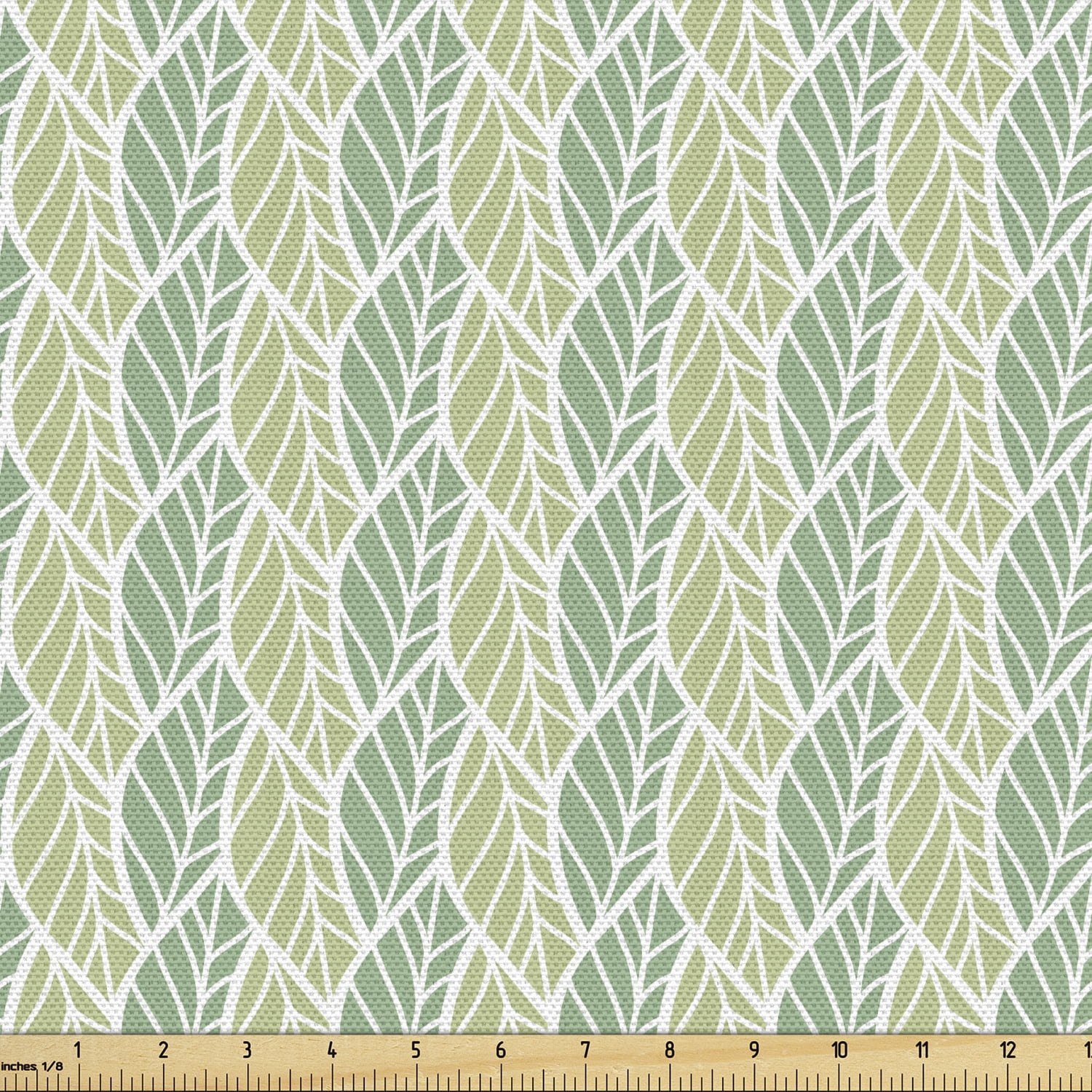 Ambesonne Leaf Fabric by the Yard Upholstery, Pastel Design Jungle ...