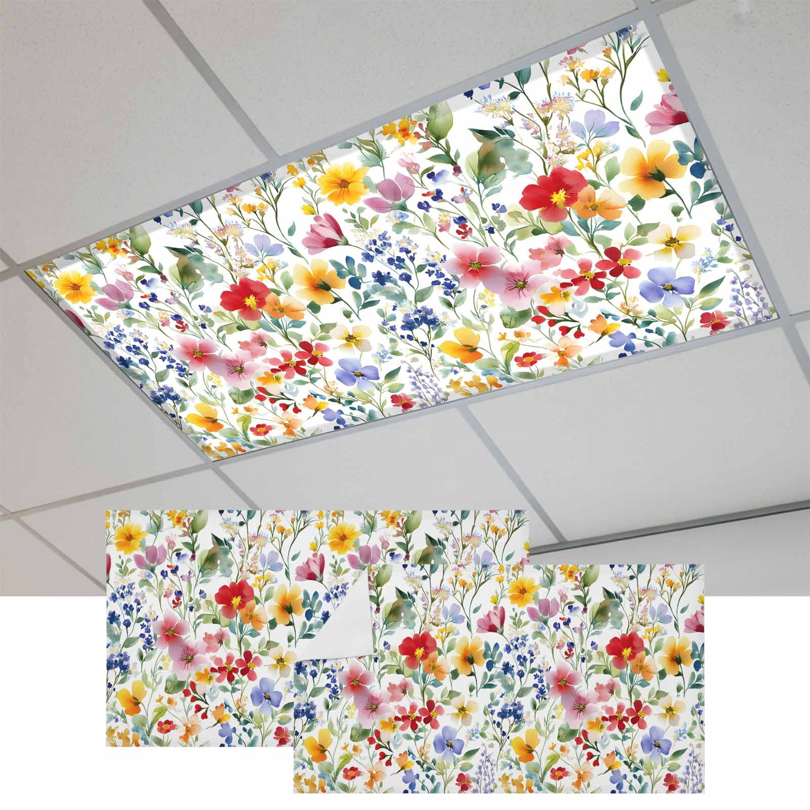 Leaf Flower Magnetic Fluorescent Light Covers for Ceiling Lights 2x4Ft ...