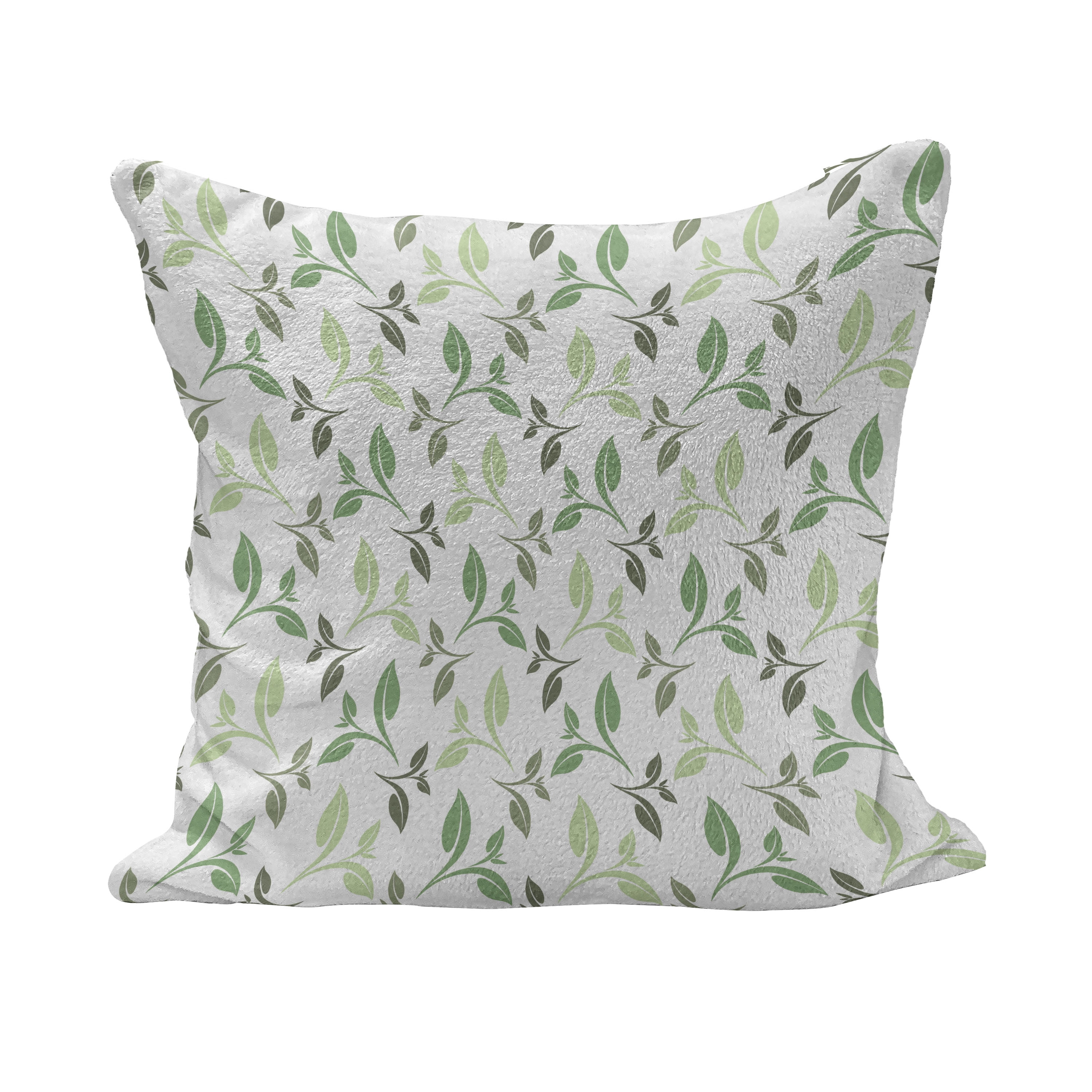 Leaf Fluffy Throw Pillow Cushion Cover, Tea Leaves with Ornamental ...