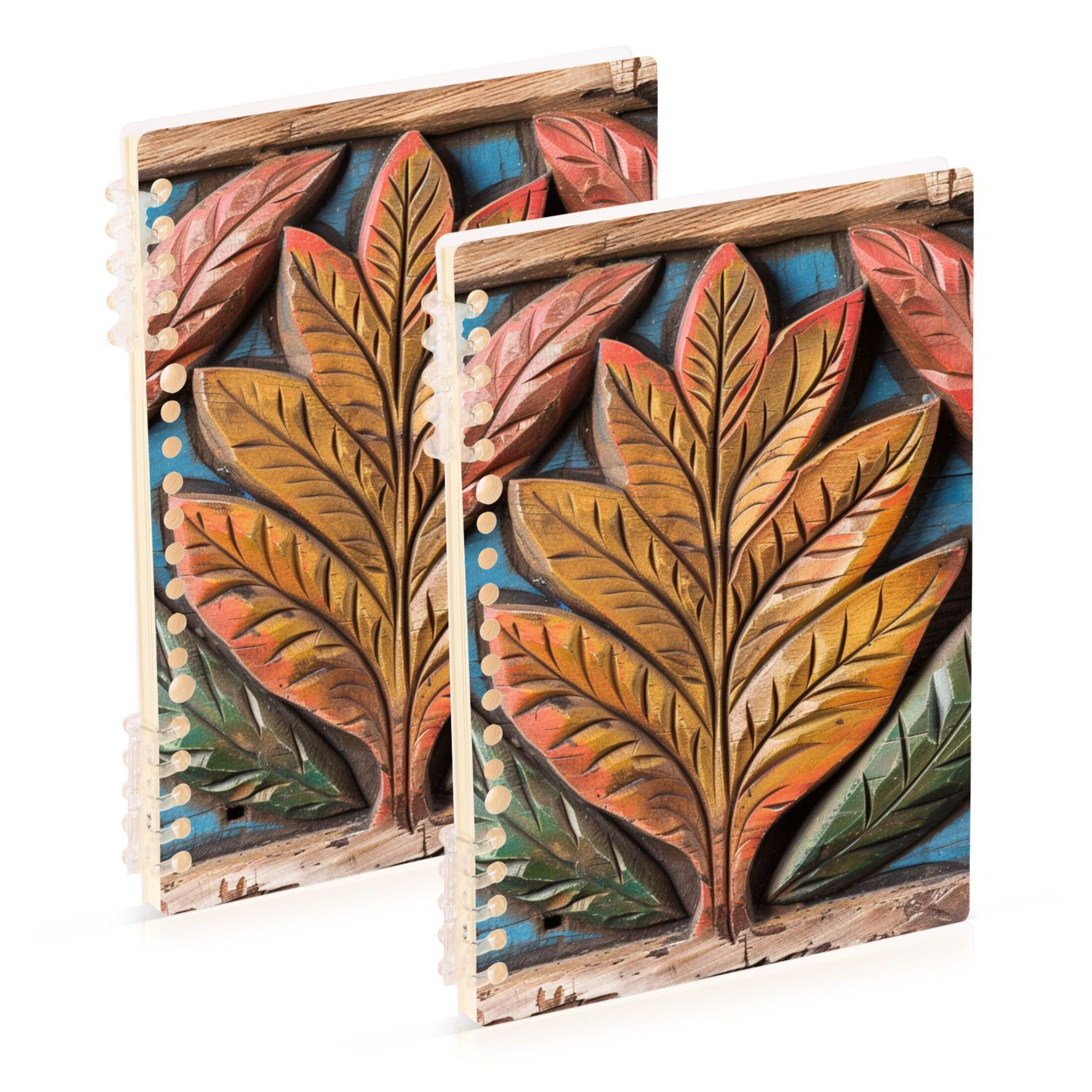Leaf Frame Ring Binder Notebook Journey Note Diary College Ruled Spiral ...