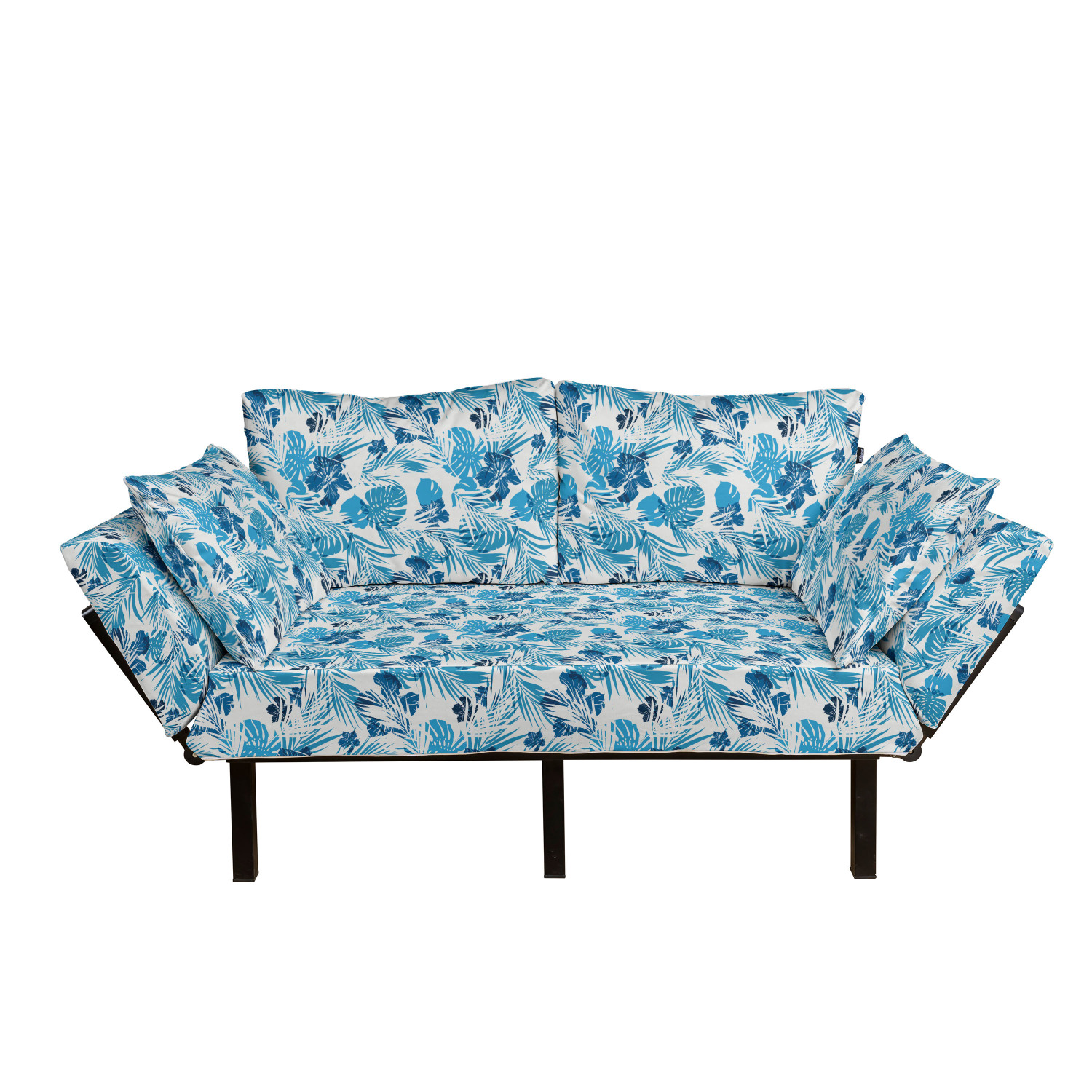 Leaf Futon Couch, Island Ocean Beach Sea Inspired Hawaiian Flowers Palm ...