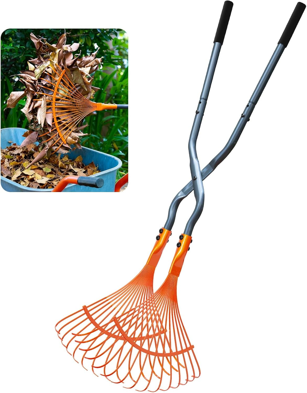 Leaf Grabbers, Leaf Picker Upper Grabber with Long Steel Handle & Wide ...
