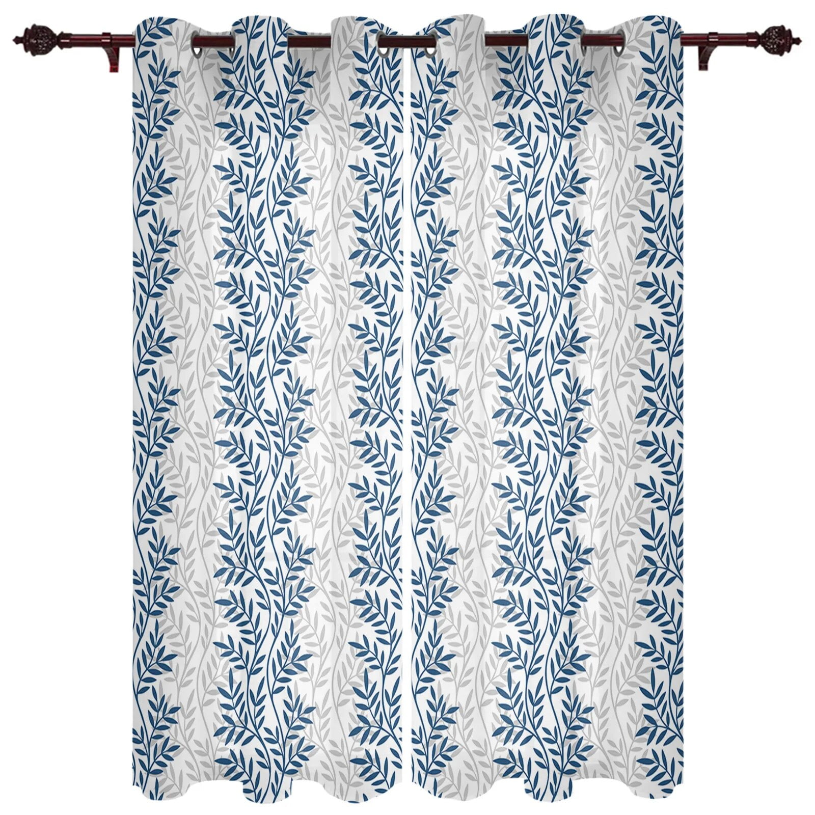 Leaf Gradient Simple Window Curtains for Living Room Bedroom Luxury ...