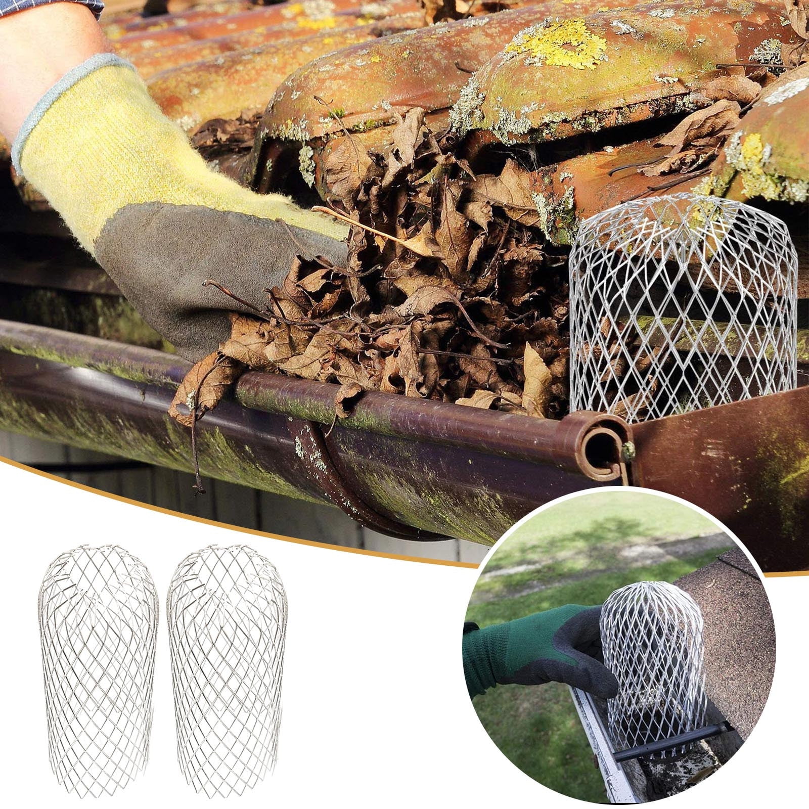 Leaf Gutter Downspout Filter Guard Mesh Aluminum Screens Guards Mesh ...