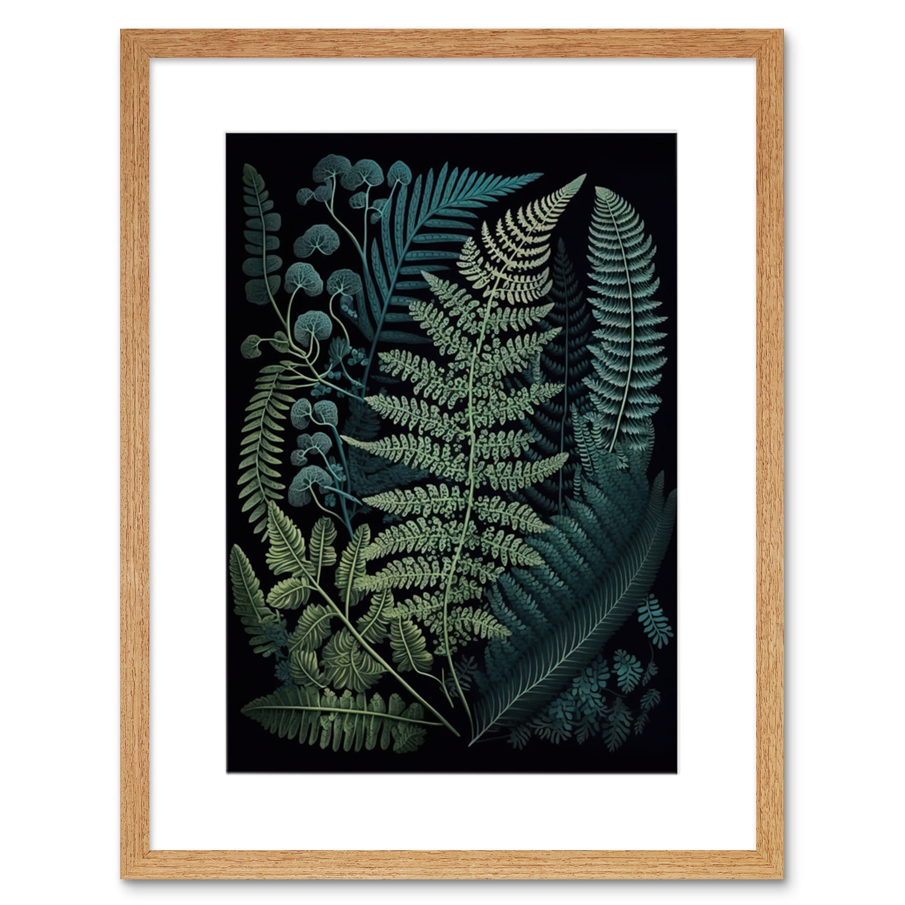 Leaf Illustration Fern Fronds Ernst Haeckel Style Artwork Framed Wall ...