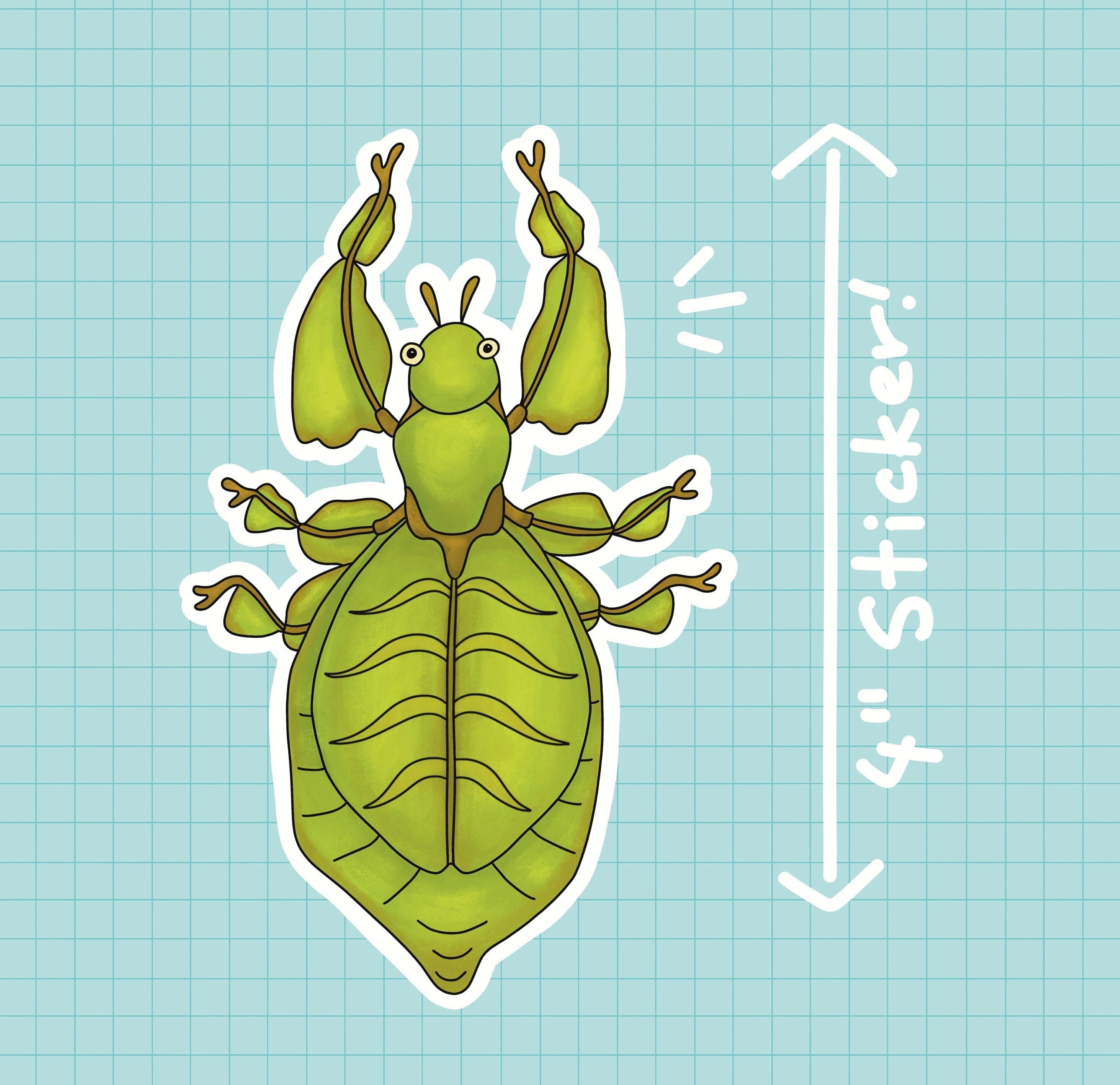 Leaf Insect Sticker | Die Cut | Waterproof Vinyl (3x3inches3pcs ...