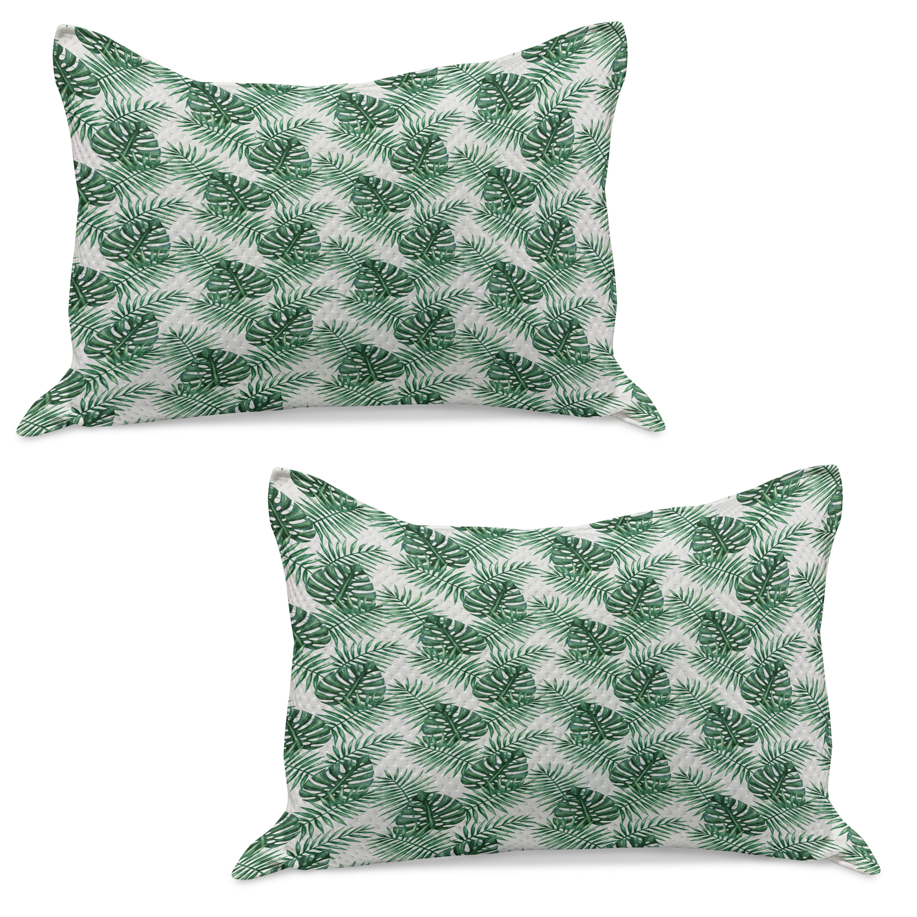 Leaf Knitted Quilt Pillowcover Set of 2, Palm Mango Banana Tree Leaves ...