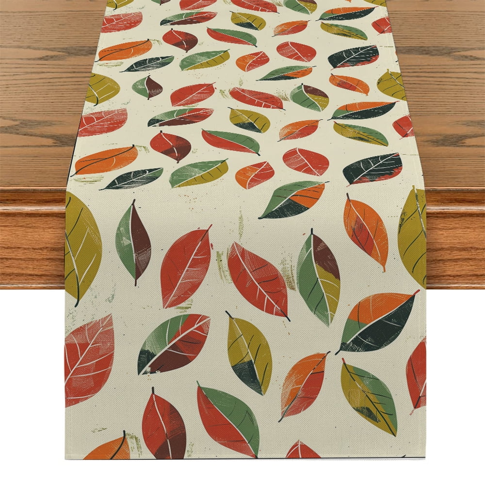 Leaf Maple Plant Table Runners Washable Dresser Dining Coffee Table ...