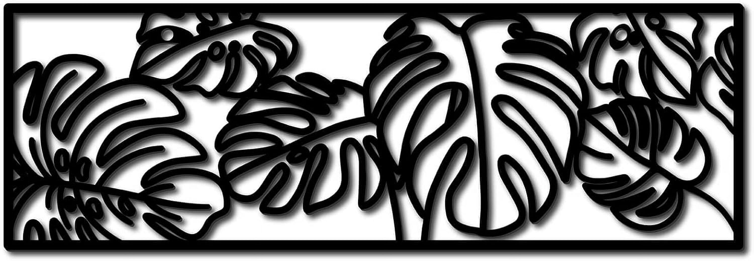 Leaf Metal Wall Art Rectangle Wall Decoration Black Turtle Backed ...