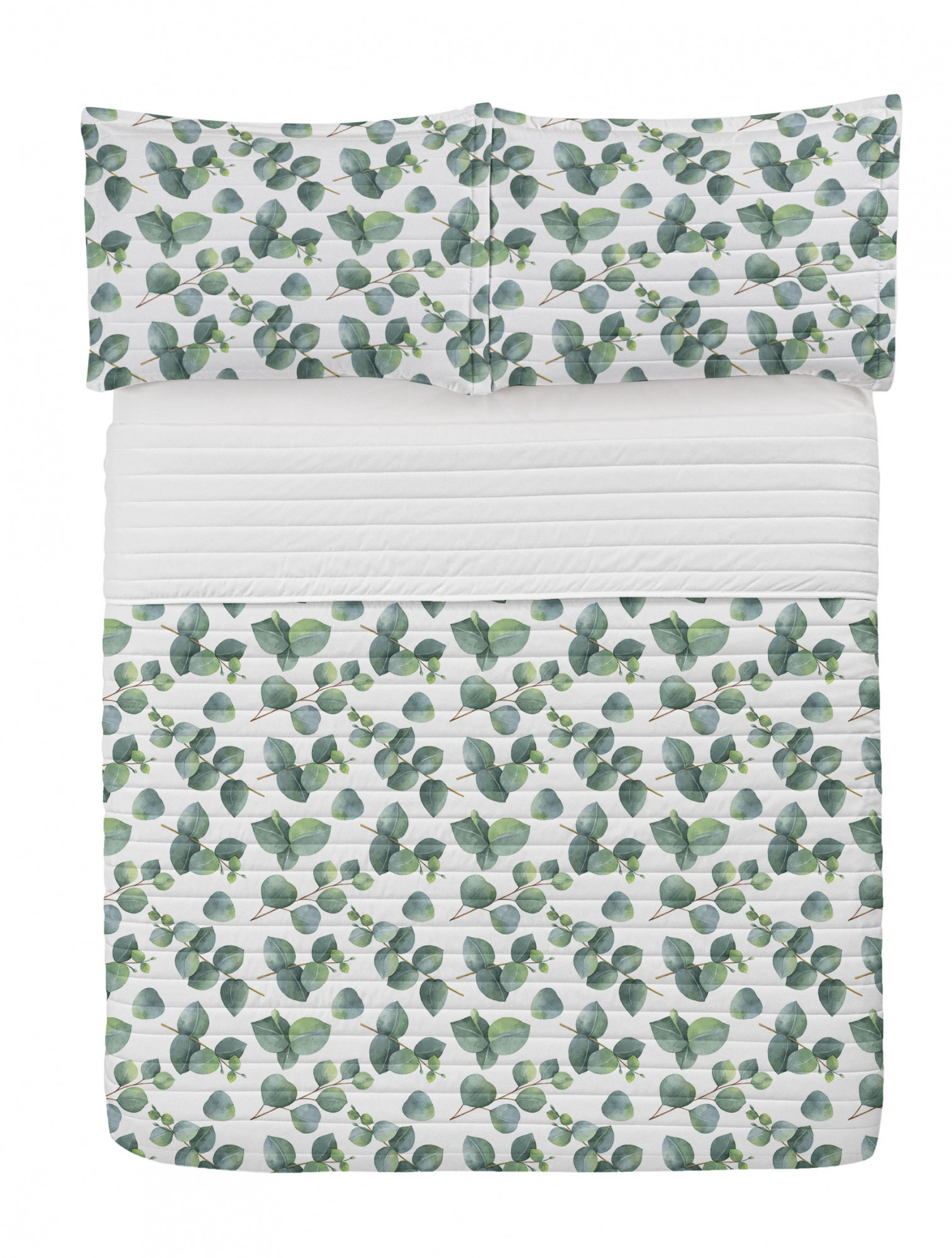 Leaf Microfiber Bedspread Set, Watercolor Style Pattern Dollar ...