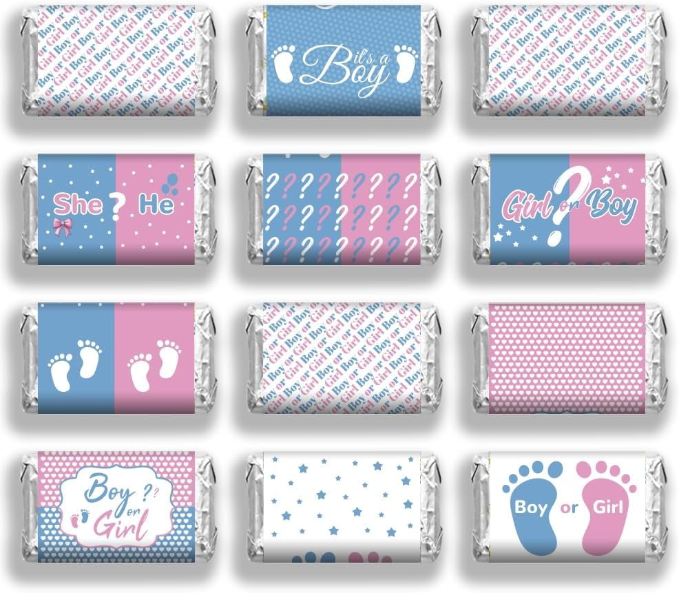 Leaf Paper Self Adhesive Mini Candy Bar Wrappers Baby Shower Candy ...