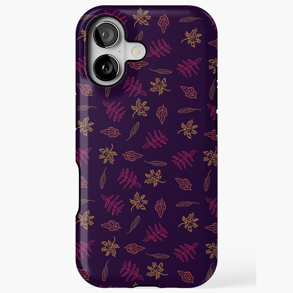 Leaf Pattern Autumn Colors Seamless Design Case iPhone 17 through 11 ...