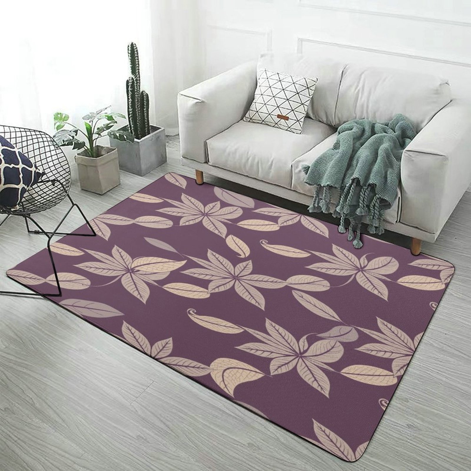 Leaf Pattern Design Light Luxury Home Carpets Living Room Ration Large ...
