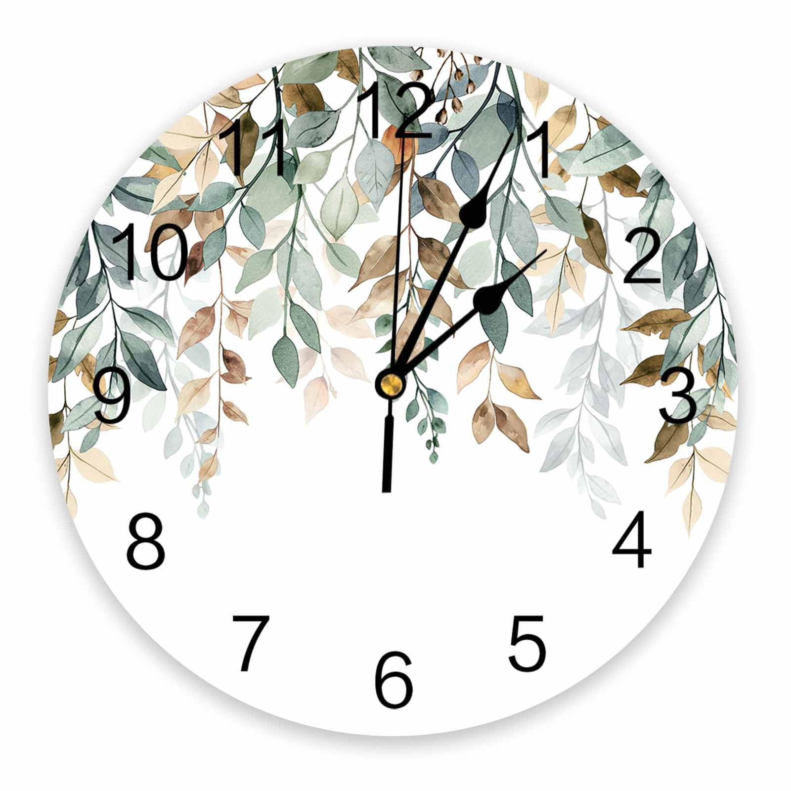 Leaf Plants In The Countryside PVC Wall Clock Bedroom ration Wall Clock Modern Design Home re ...