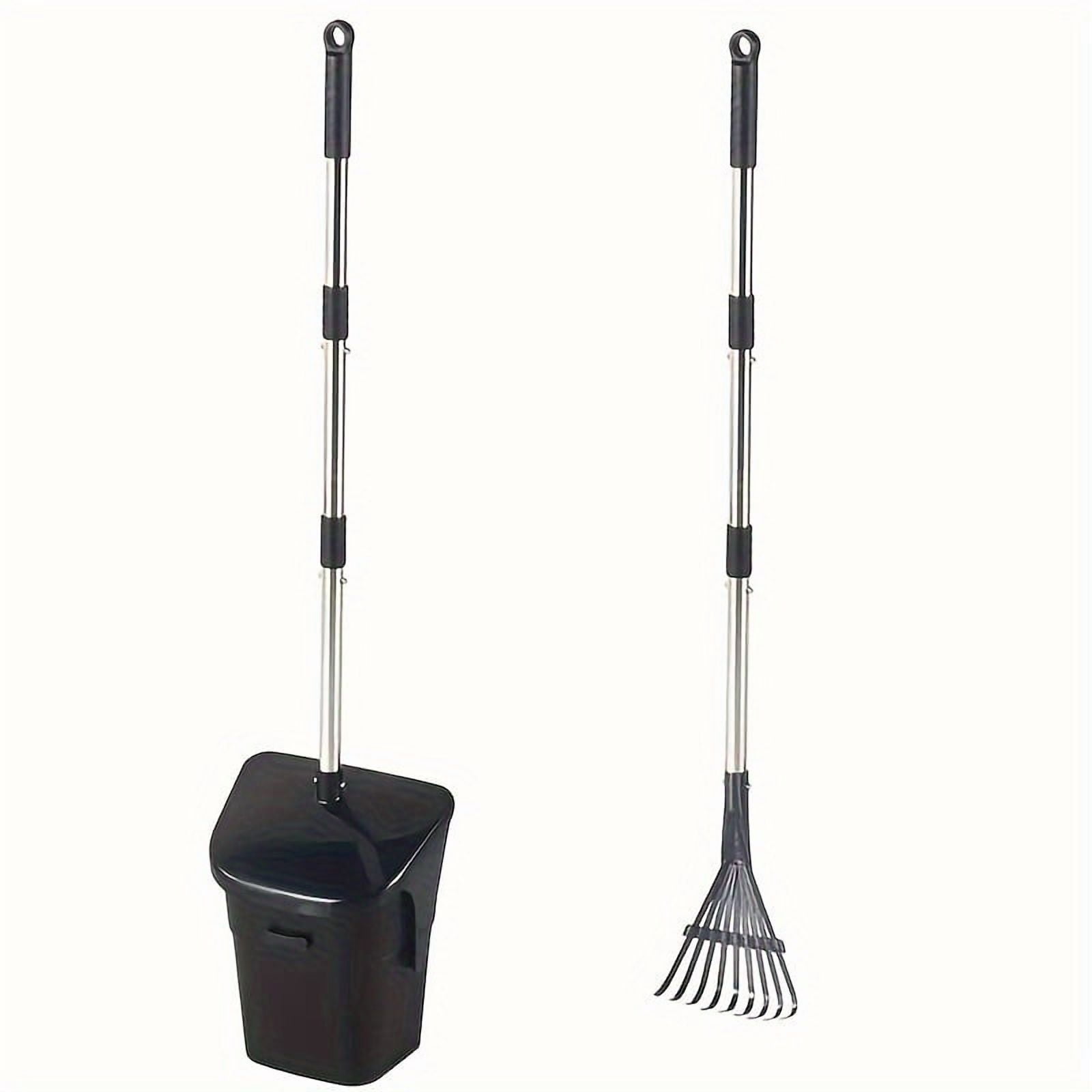 Leaf Pooper Scooper Heavy-Duty Swivel Bin, Rake, And Spade For Easy ...