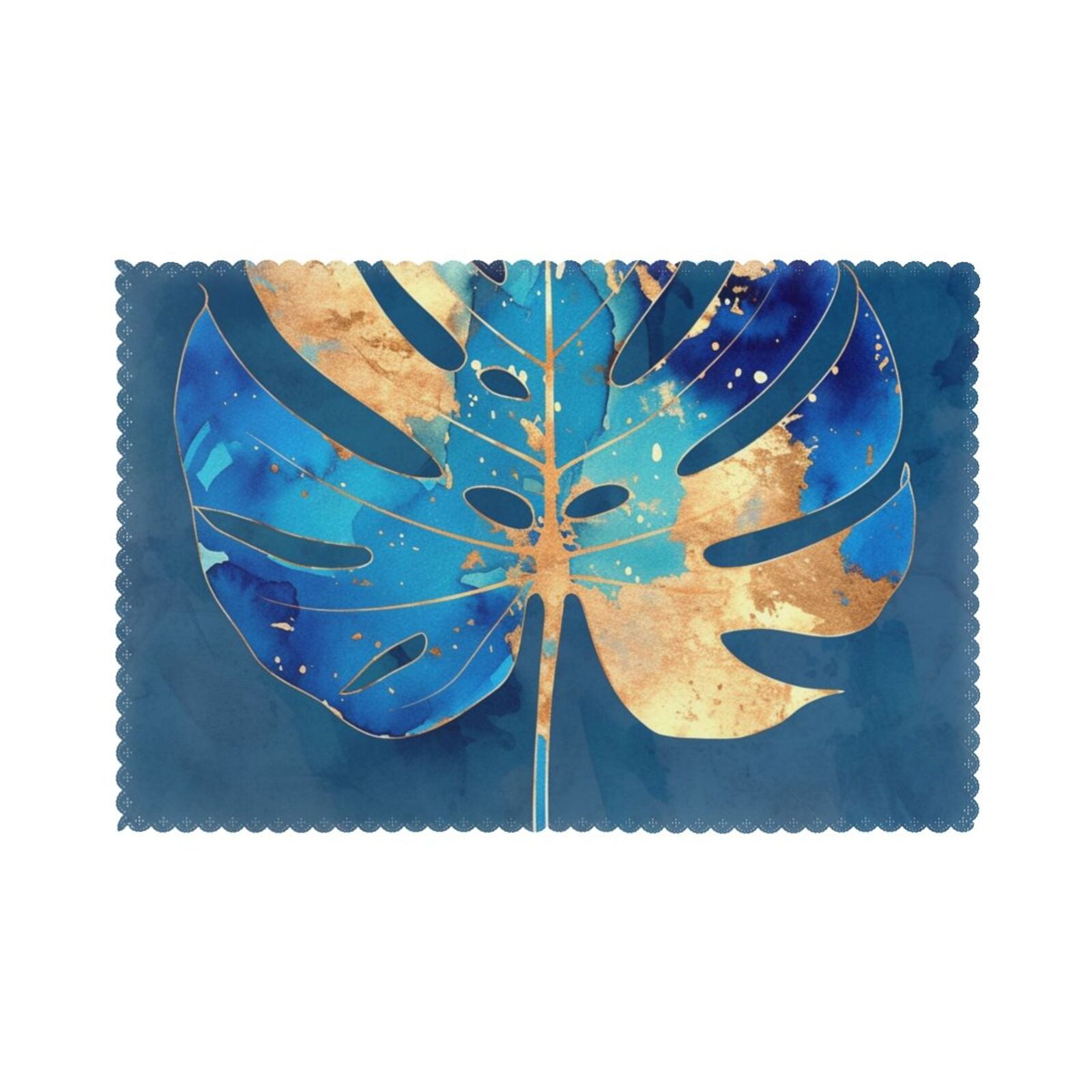 Leaf Print Placemats Set of 6, 12x18 Inch Table Mats for Party Kitchen ...