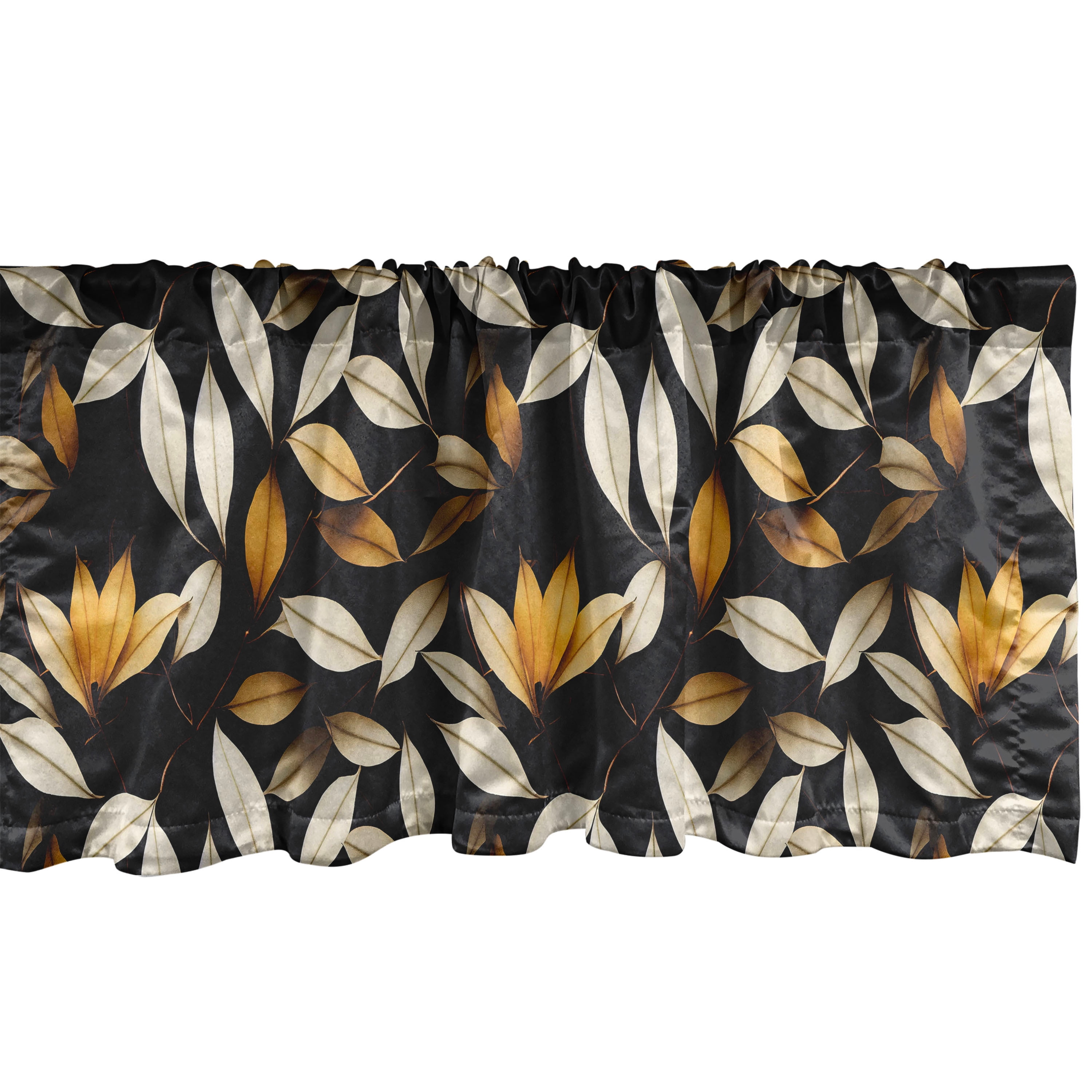 Leaf Print Window Valance, Autumn Season Leaves Contemporary Style ...