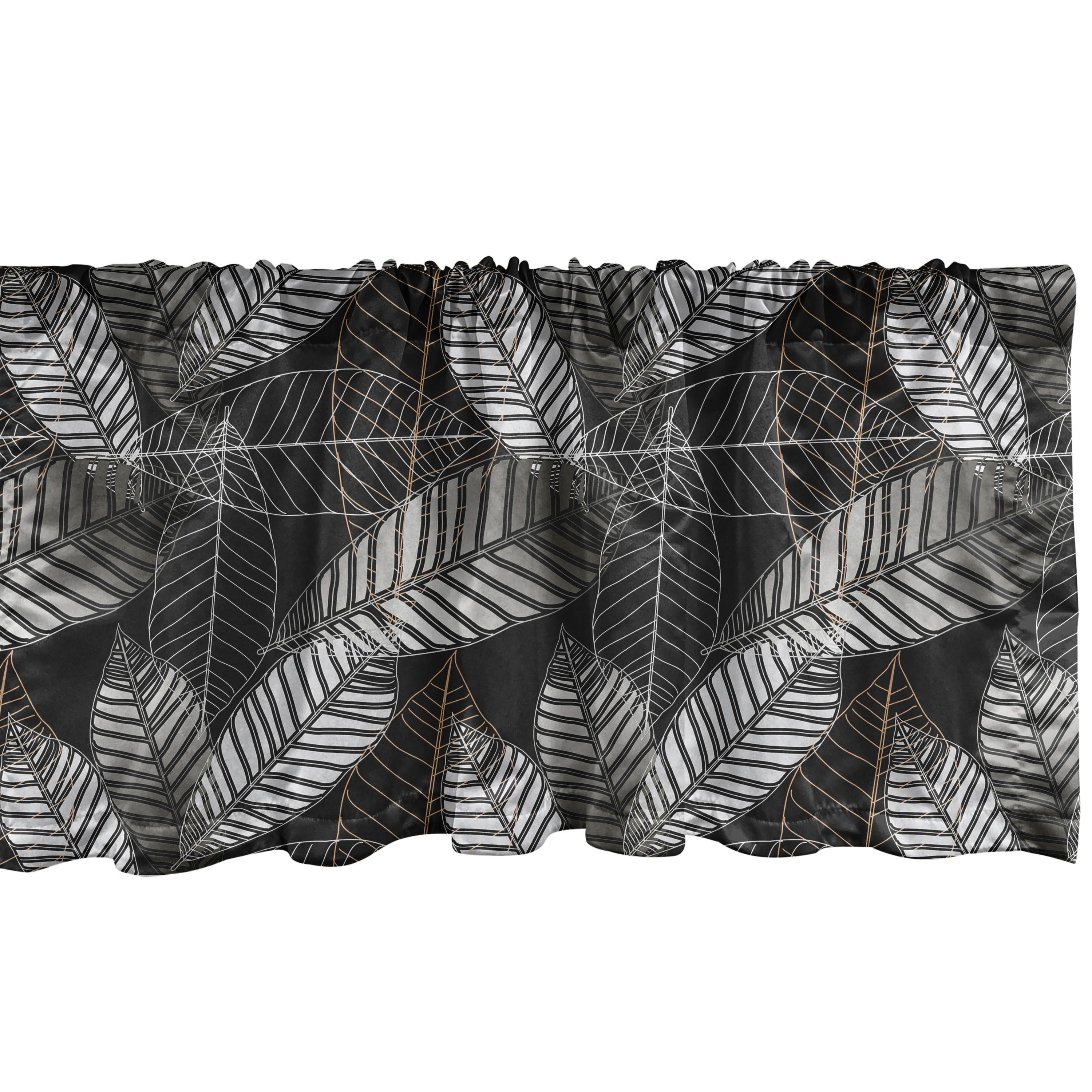 Leaf Print Window Valance, Botanical Leaves Exotic Jungle Hawaiian ...