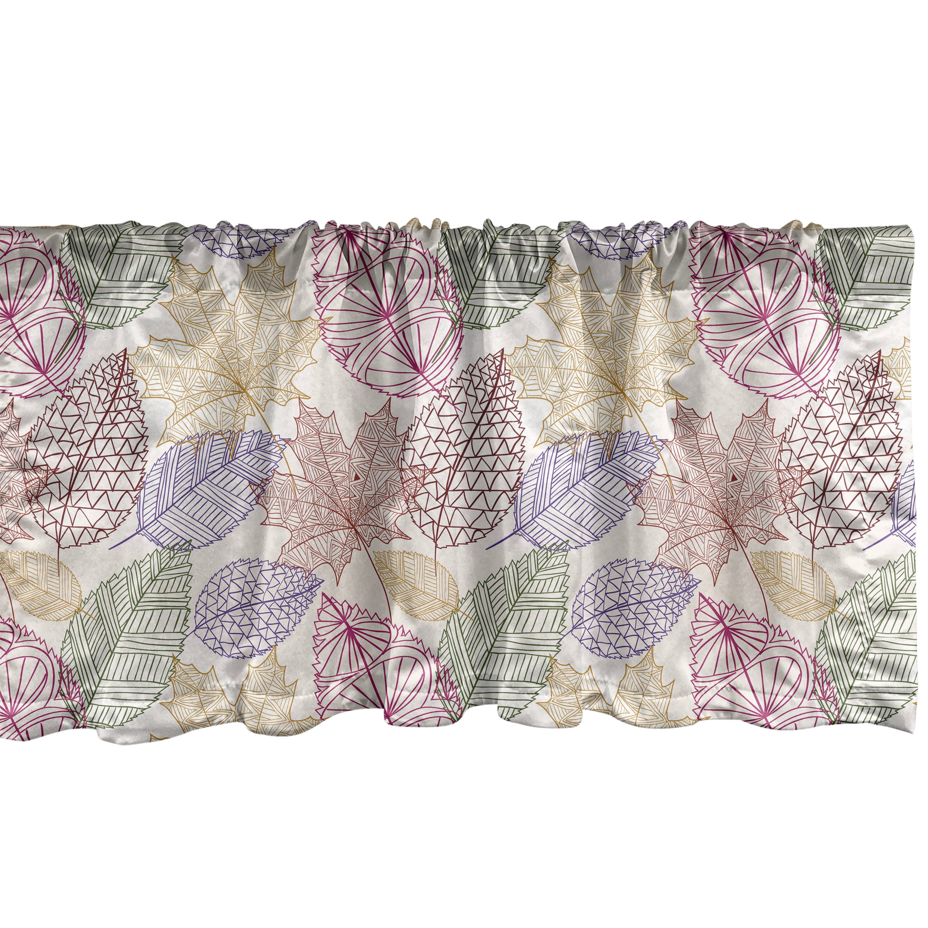 Leaf Print Window Valance, Colorful Tree Leaves Autumnal Vibes with ...