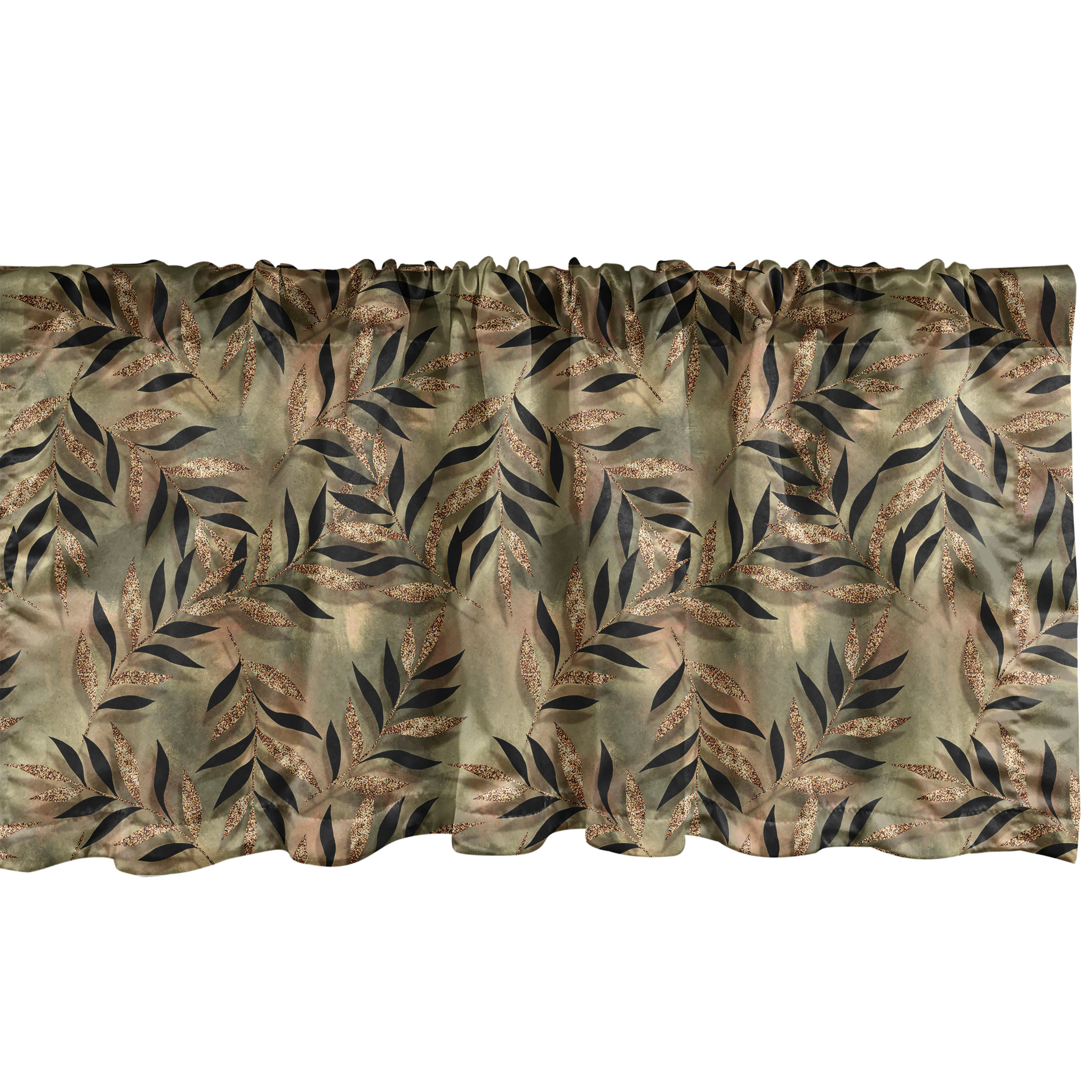 Leaf Print Window Valance, Leaves Floating In The Air Modern Style ...