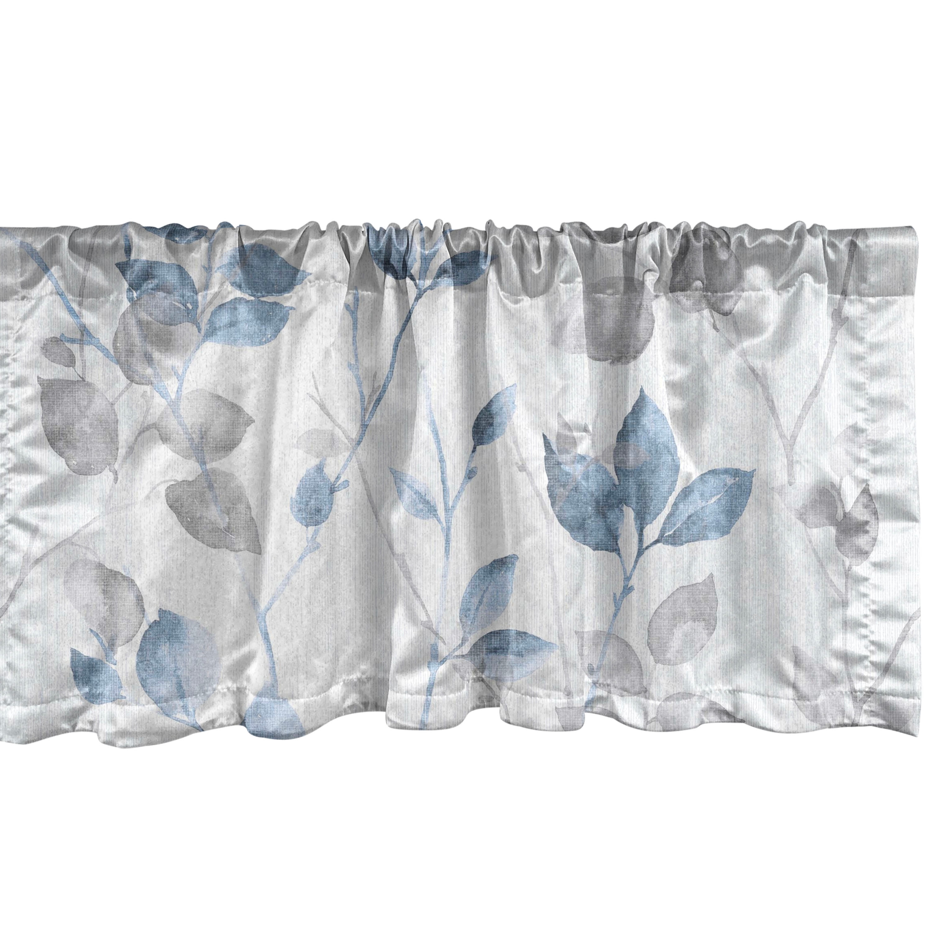 Leaf Print Window Valance, Modern Style Minimal Nature Artwork of ...
