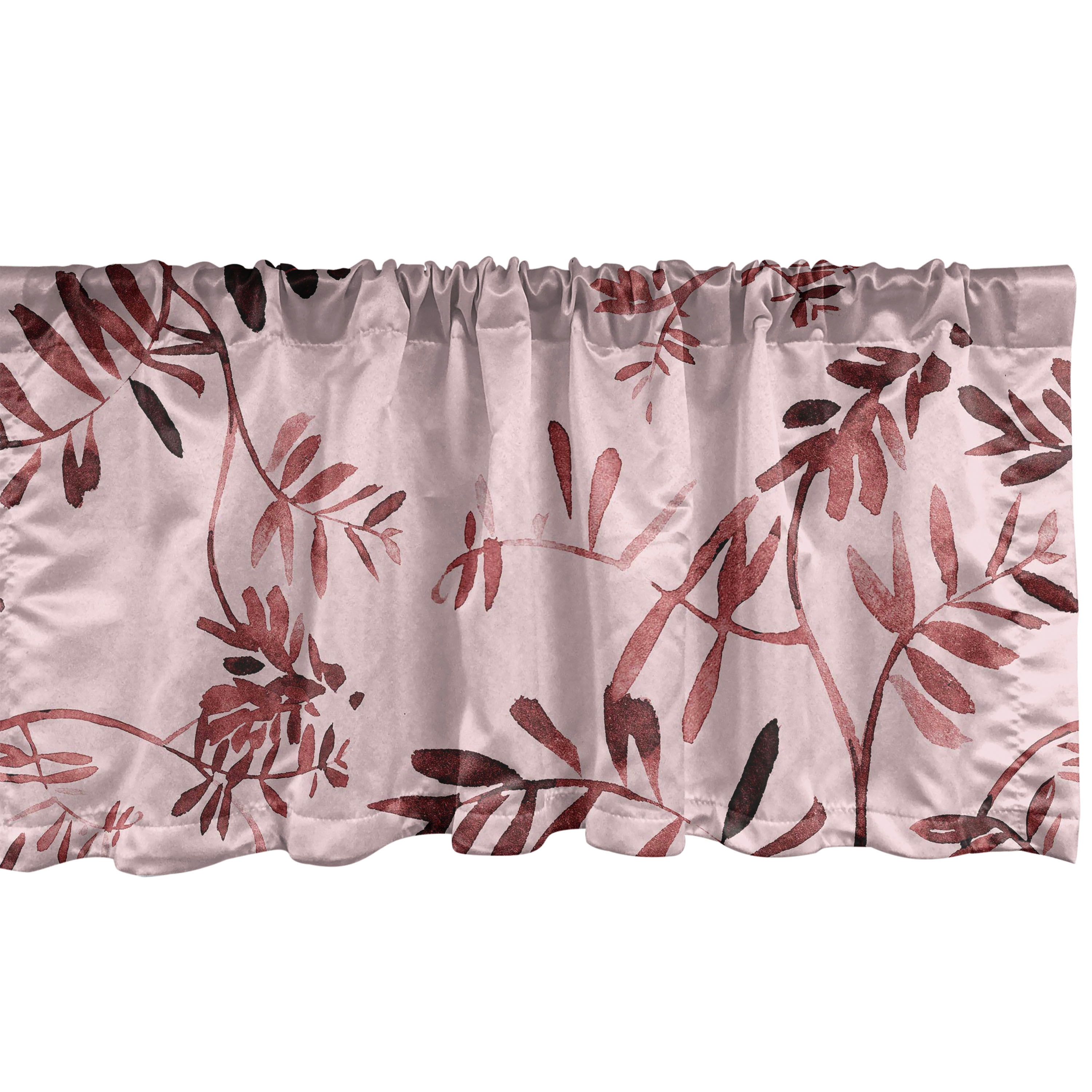 Leaf Print Window Valance, Watercolor Design Wild Branches Forest Love ...