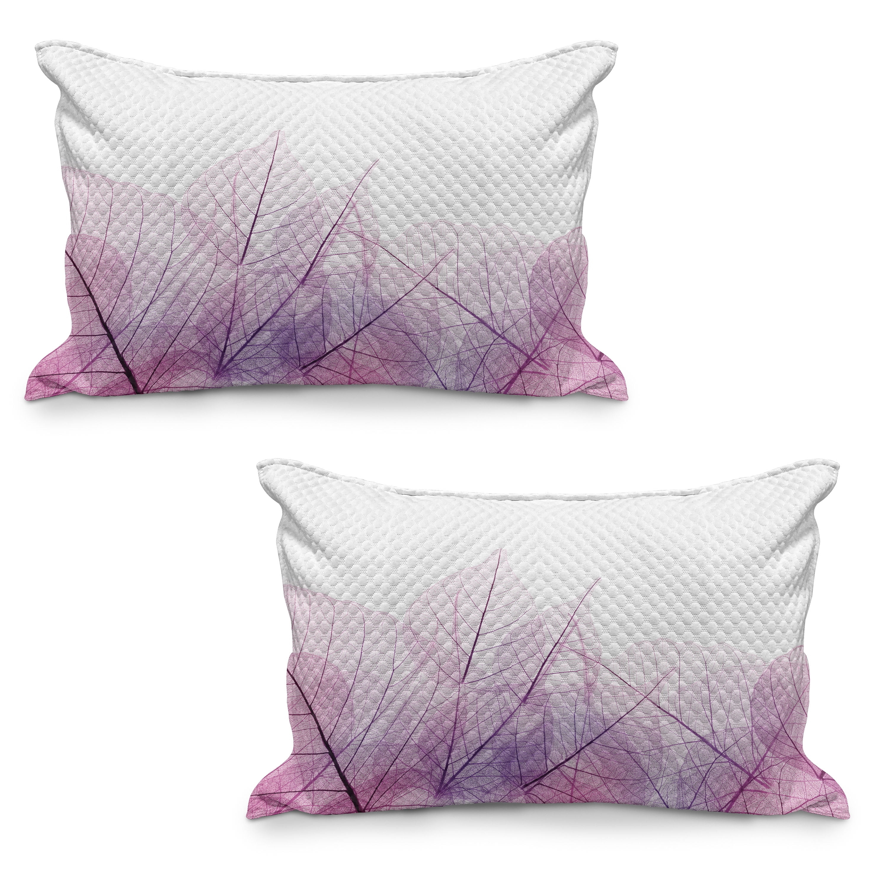 Leaf Quilted Pillowcover Set of 2, Skeleton Spring Flowers with ...