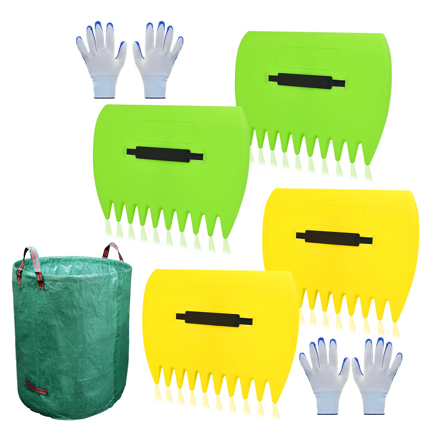 Leaf Scoops Hand Rakes, Leaf Scoops and Claws with Garden Bag and ...
