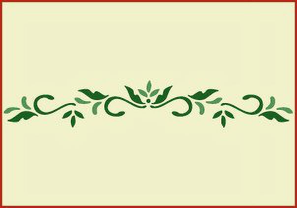 Leaf Scroll Border Stencil - Delicate DIY Art & Craft Reusable Sturdy Flexible Painting Template ...