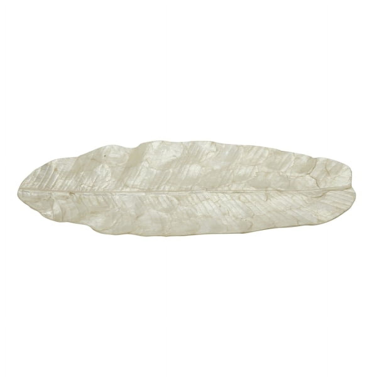 Leaf Shaped Capiz Shell Tray 23.6x10.6"x1" Ivory - Walmart.com