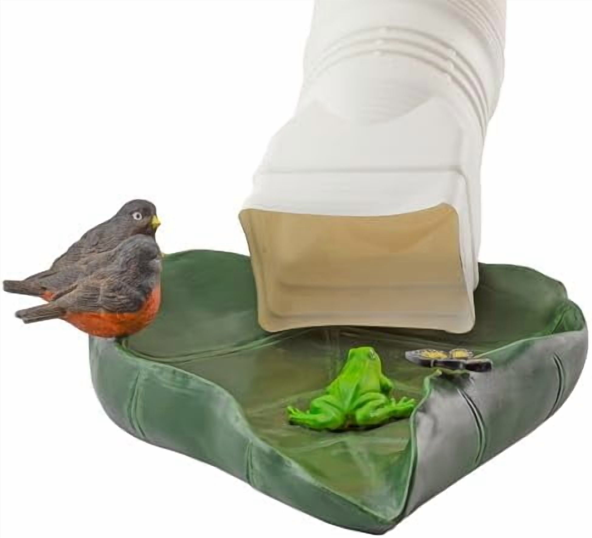 Leaf Shaped Splash Block; Garden Creatures on Leaf Gutter Downspout ...