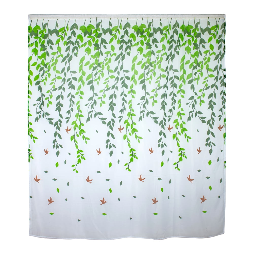 Leaf Sheer Curtains 78 Inch 2 Panels, Vine Patterned Green Sheers Rod ...