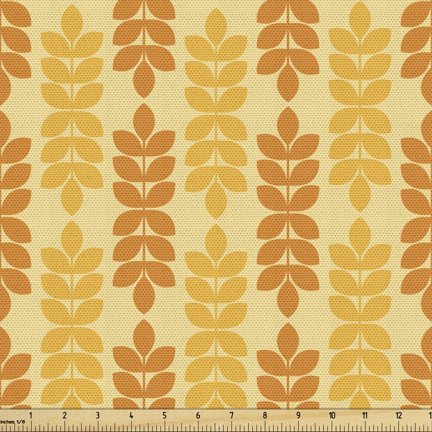 Leaf Sofa Upholstery Fabric by the Yard, Autumnal Warm Tones Fall ...