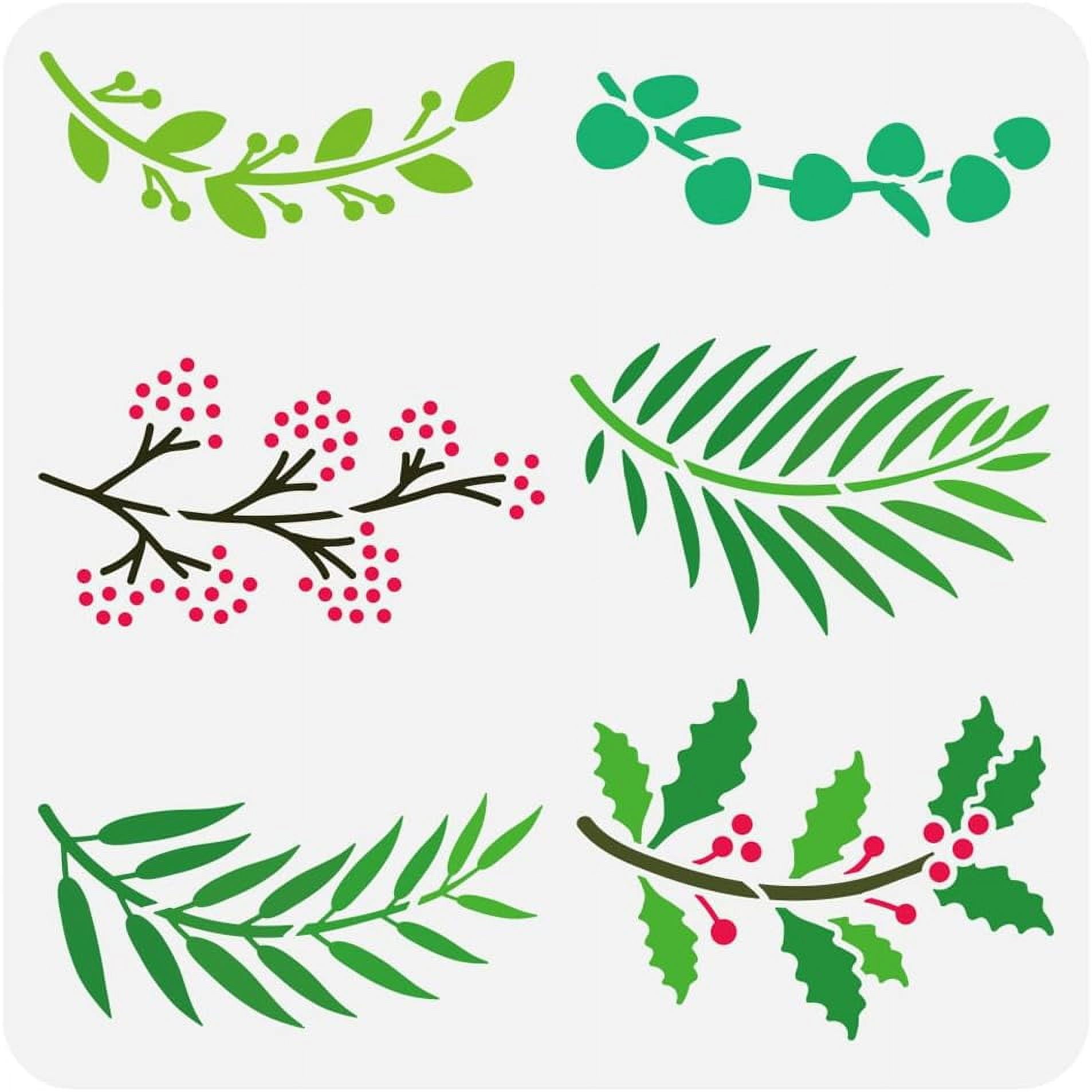 Leaf Stencil for Painting 11.8x11.8 inch Tree Branches Stencil Berry ...