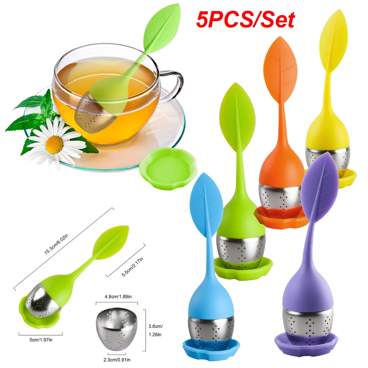 Leaf Tea Infuser for Tea Pot Mug Cup- Loose Tea Strainer Steeper for ...