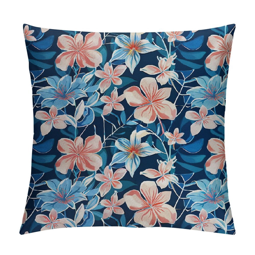 Leaf Throw Pillow Cushion Cover, Singapore Plumeria and Tropical ...