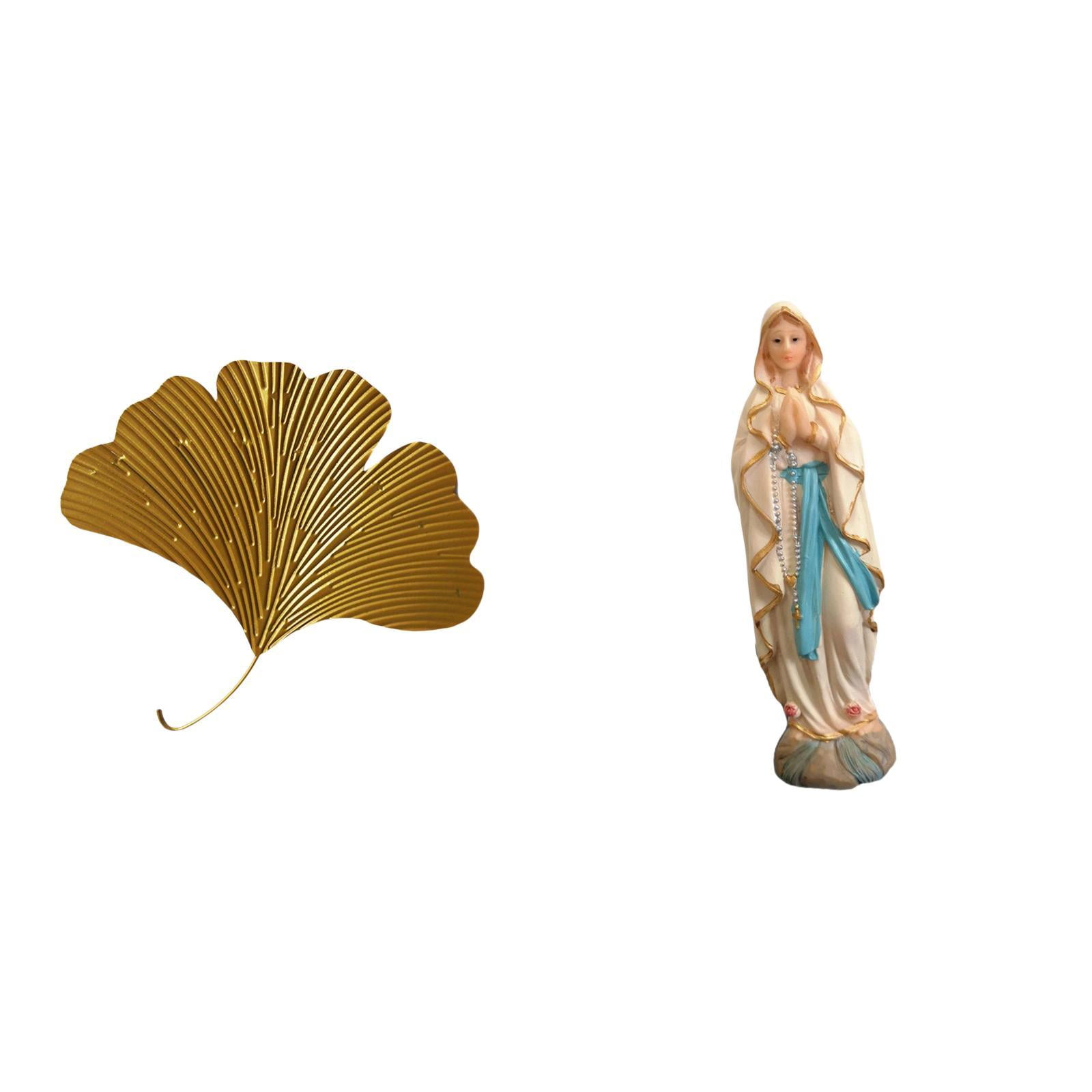 Leaf Wall Art Abstract Sculpture Ginkgo Decor with Golden Accent Finish ...