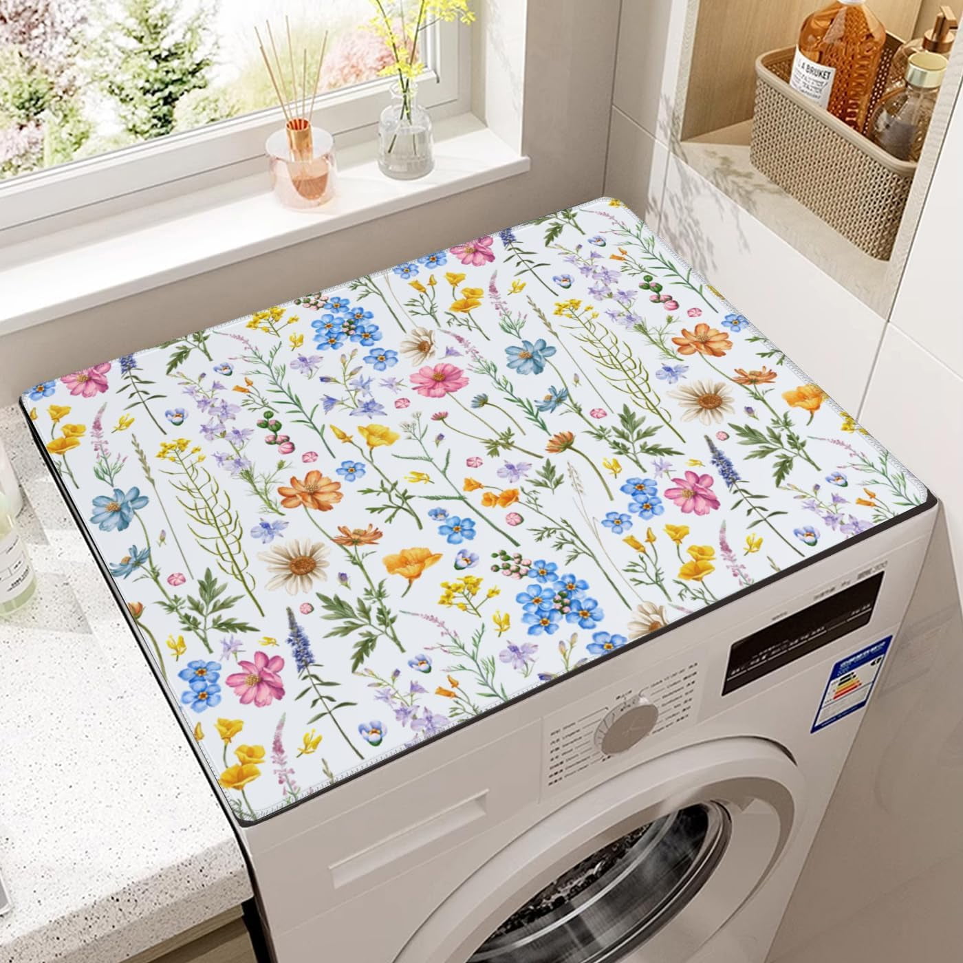 Leaf Washing Machine Dust Cover Pad, Non-slip Washer and Dryer Covers ...