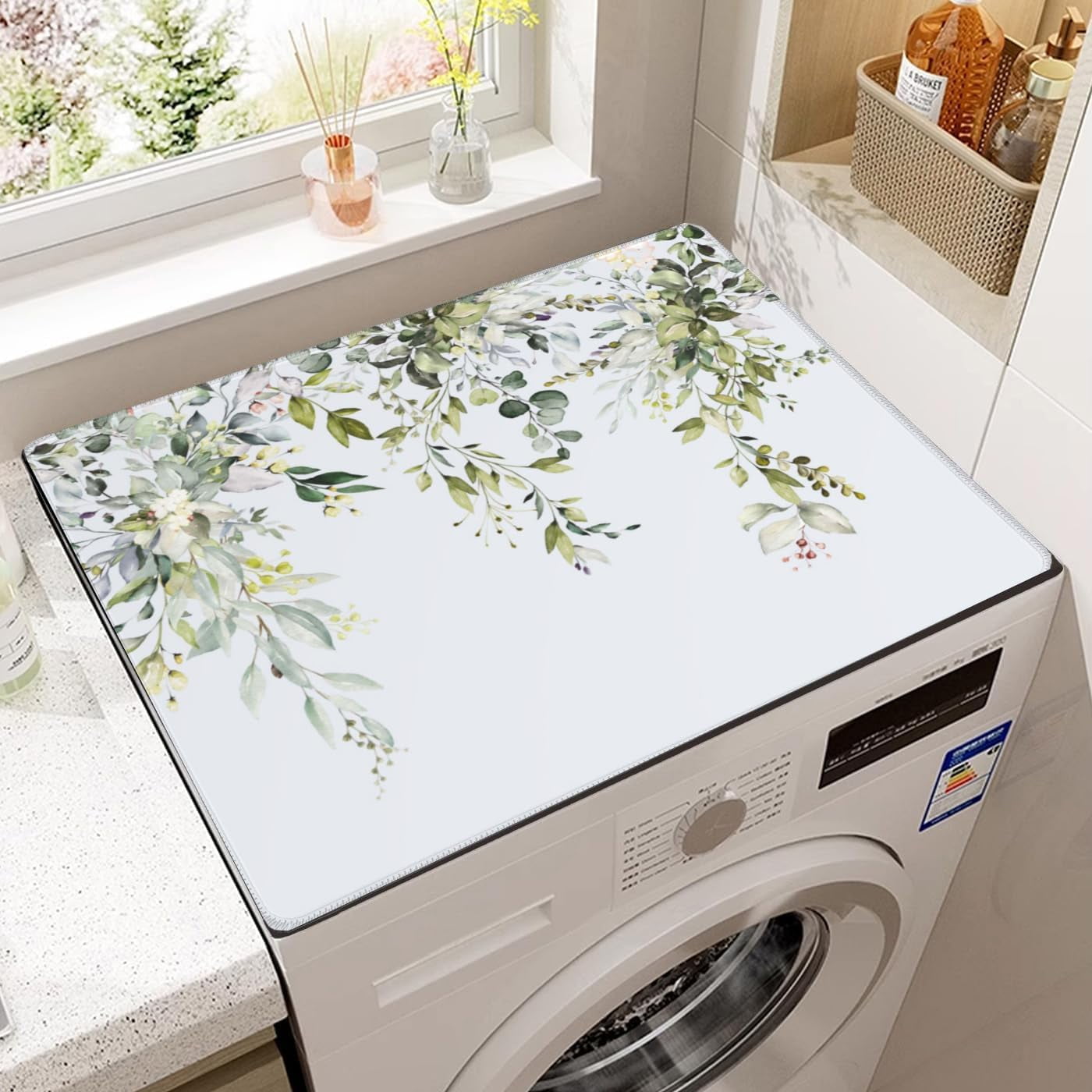 Leaf Washing Machine Dust Cover Pad, Non-slip Washer and Dryer Covers ...