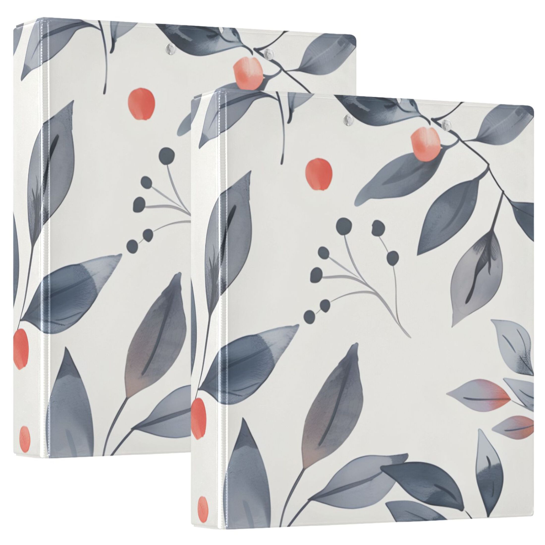 Leaf Watercolor Hardcover 3 Ring Binder 1.5 inch Round Rings with ...