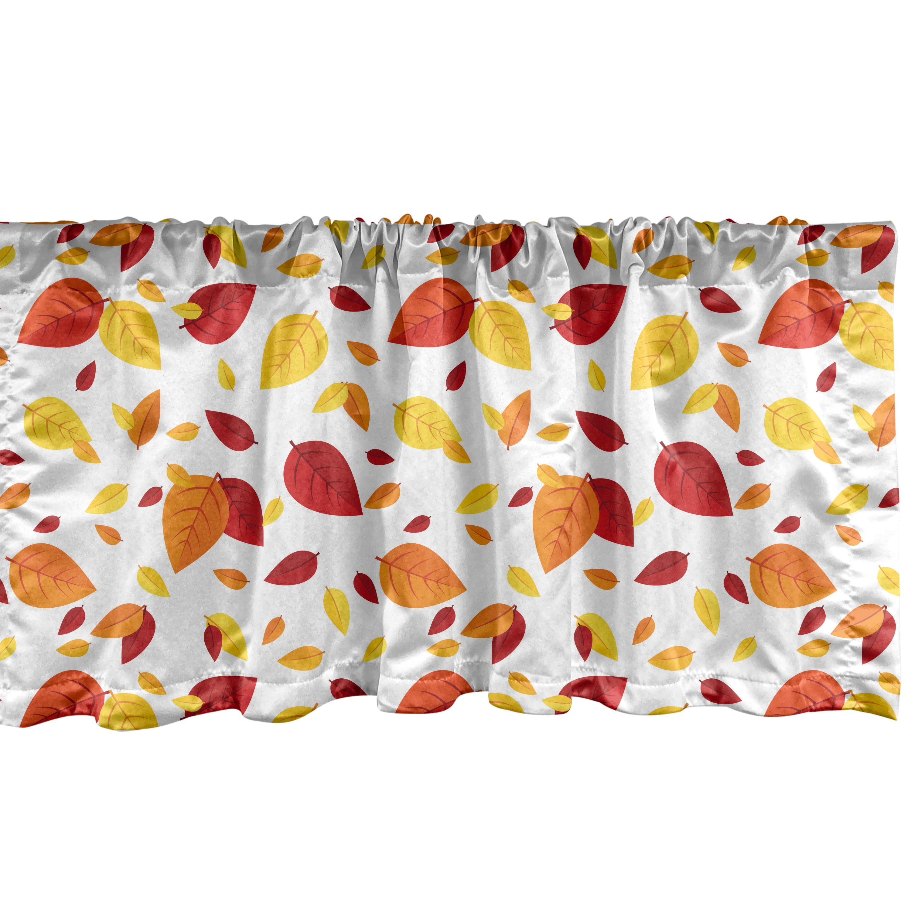 Ambesonne Colorful Valance Pack of 2, Seasonal Fall Leaves, 42"X18 ...
