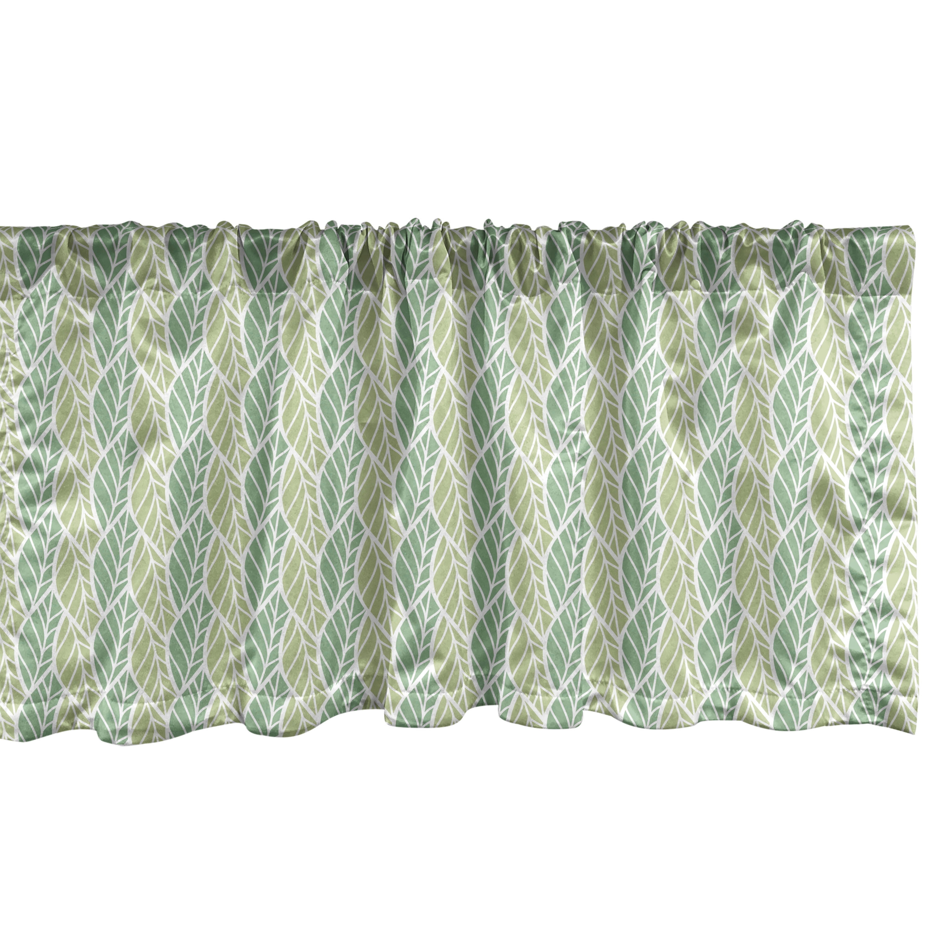 Ambesonne Leaf Valance Pack of 2, Pastel Design Jungle Leaves, 54"X12 ...
