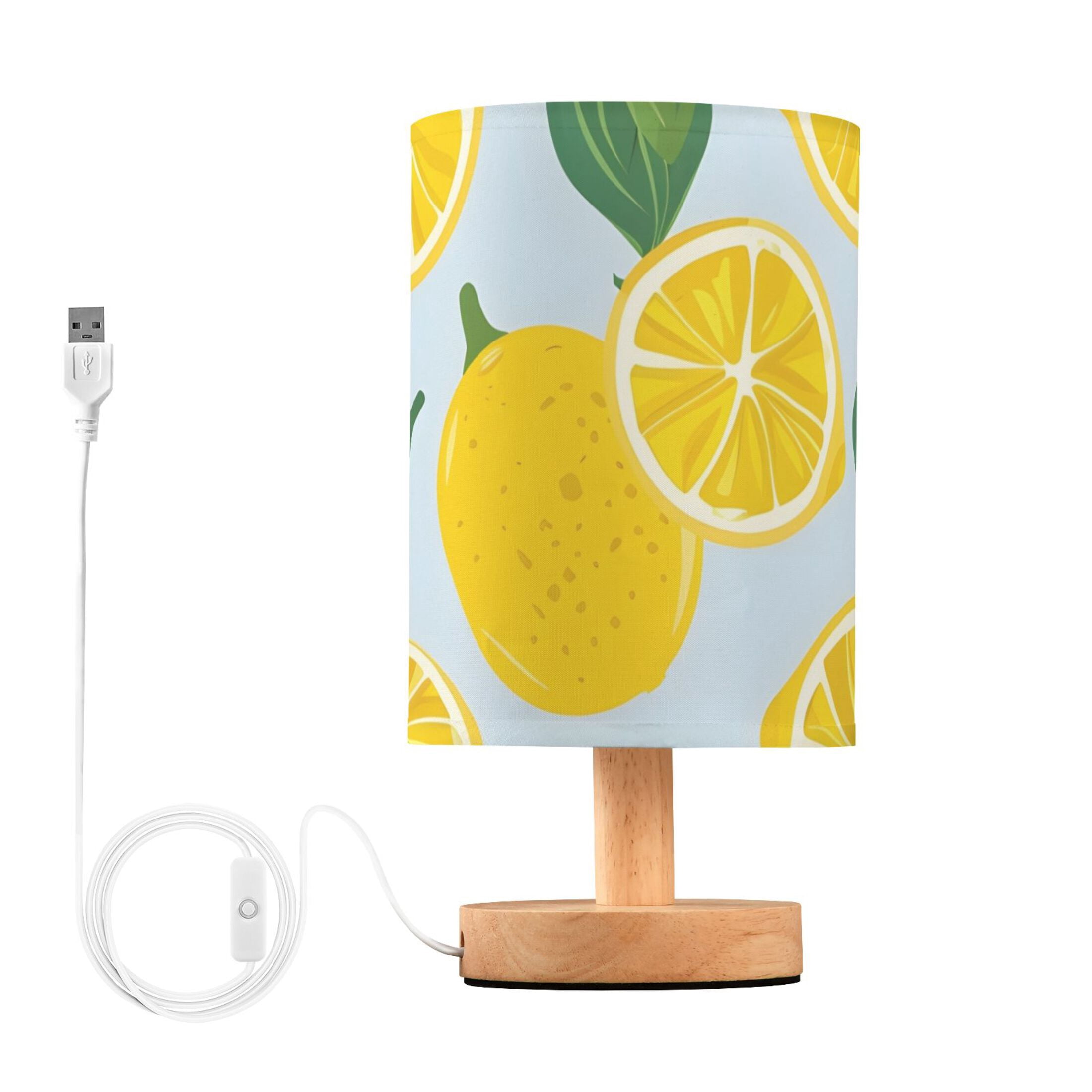 Leaf and Lemon Slice Bedside Desk Lamp LED Table Nightstand Lamps Warm ...