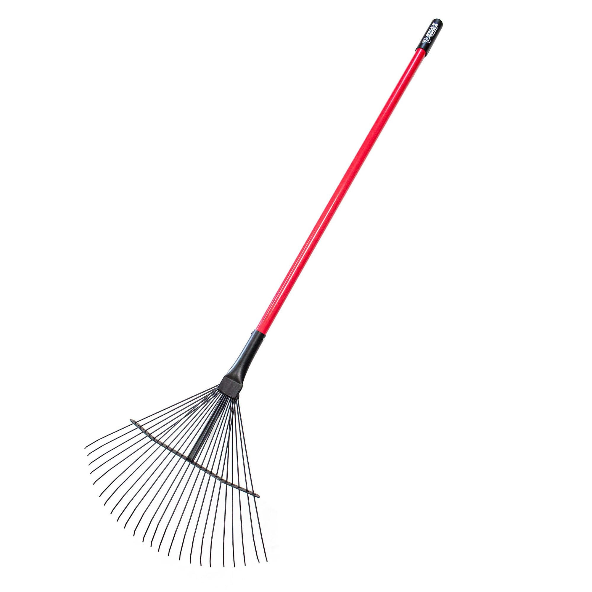 Leaf and Thatching Rake with 24 Spring Steel Tines, Fiberglass Handle ...