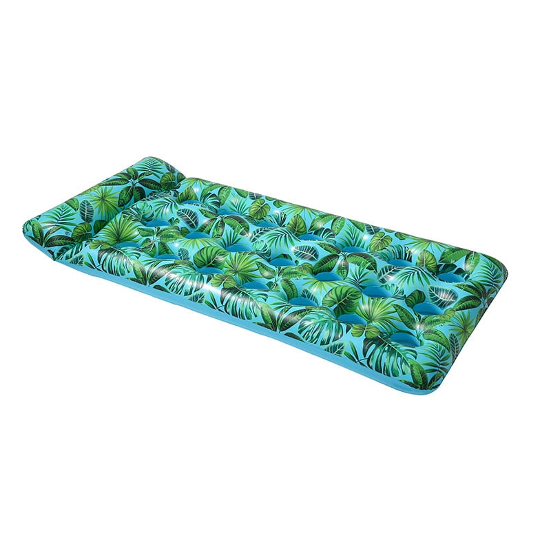 Leaf print hole hole floating bed water lounger floating row adult ...