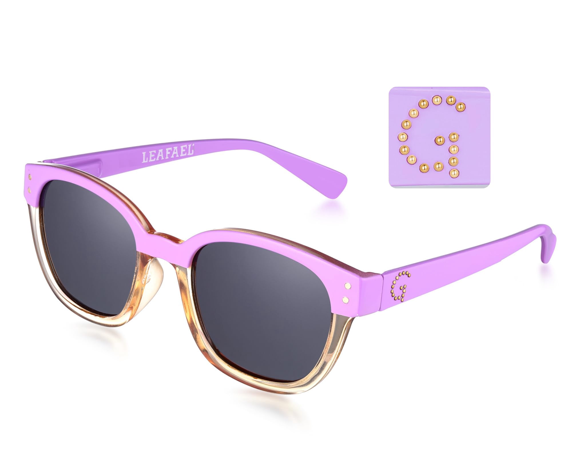 Leafael Personalized Initials Sunglasses for Women, Trendy Two Tone ...