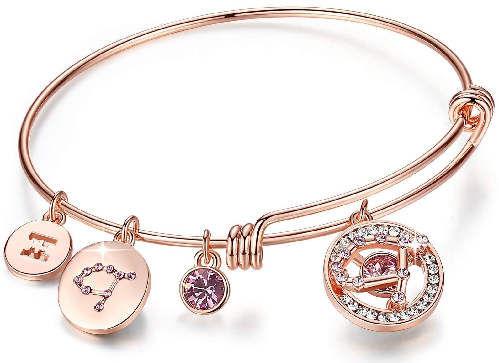 Leafael Superstar Gemini Zodiac Expandable Bangle Bracelet Made with Premium Crystals Horoscope ...